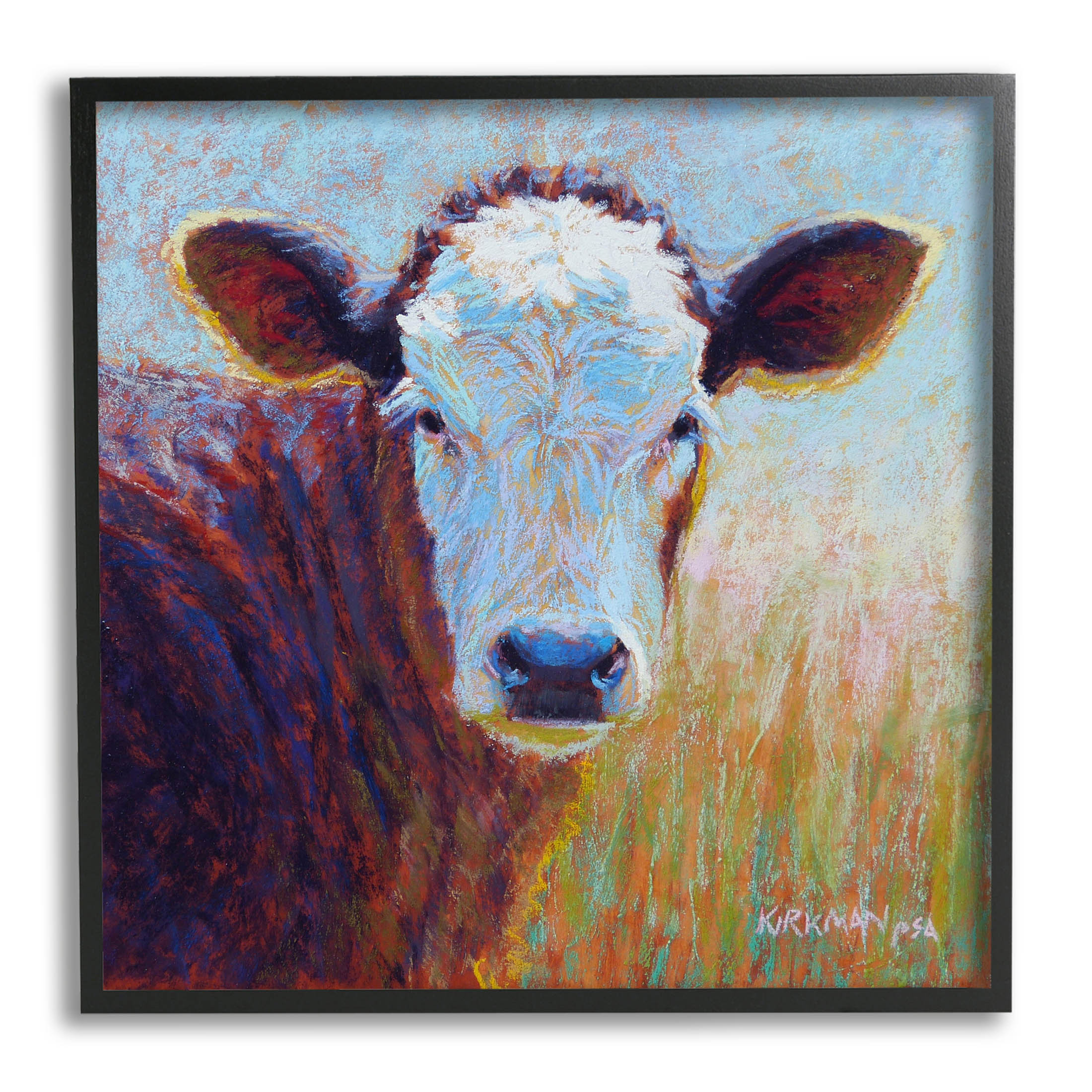 Stupell Industries Country Cow Gazing Painting Giclee Art By Rita ...