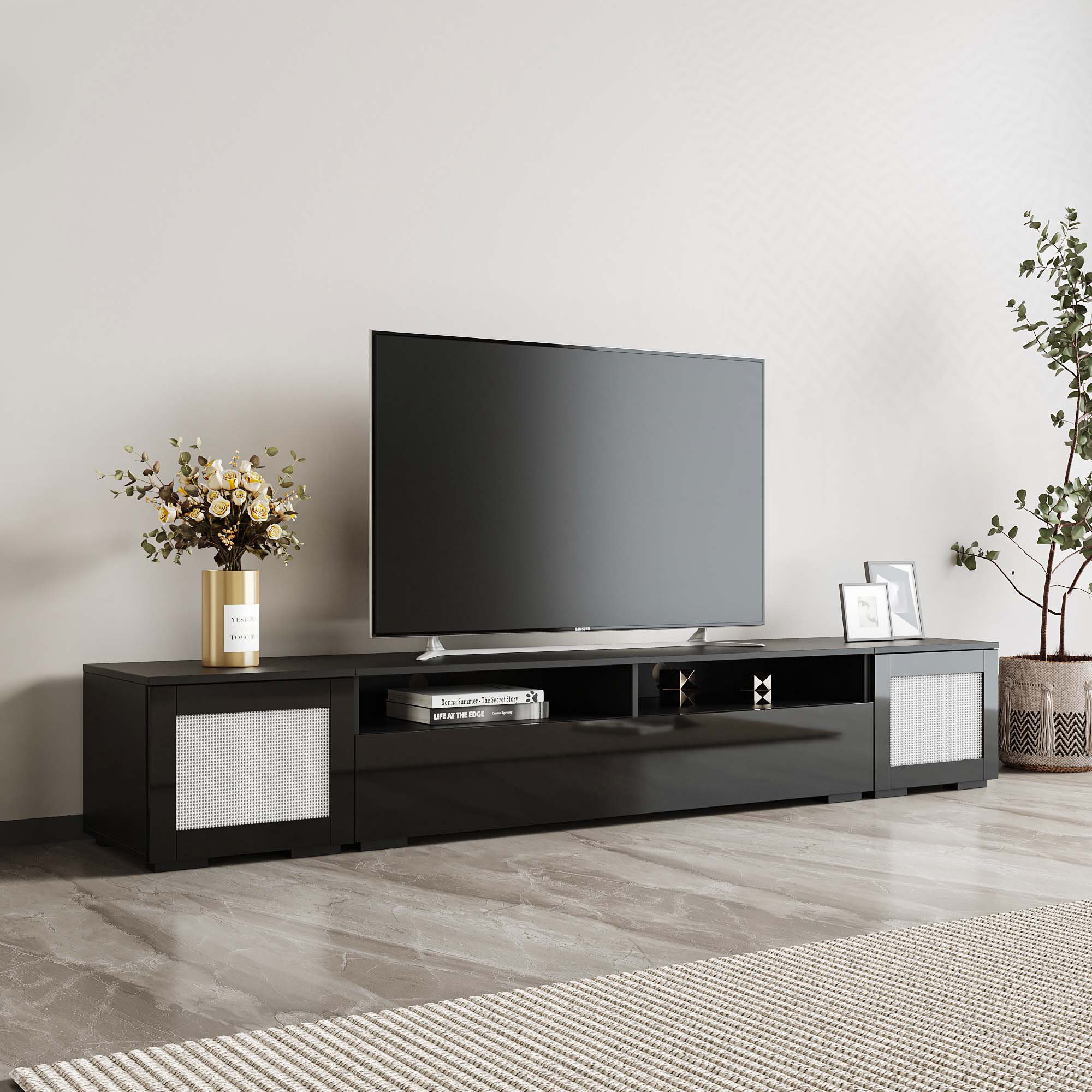 George Oliver Entertainment Center with Push to Open Doors, 3-pics ...