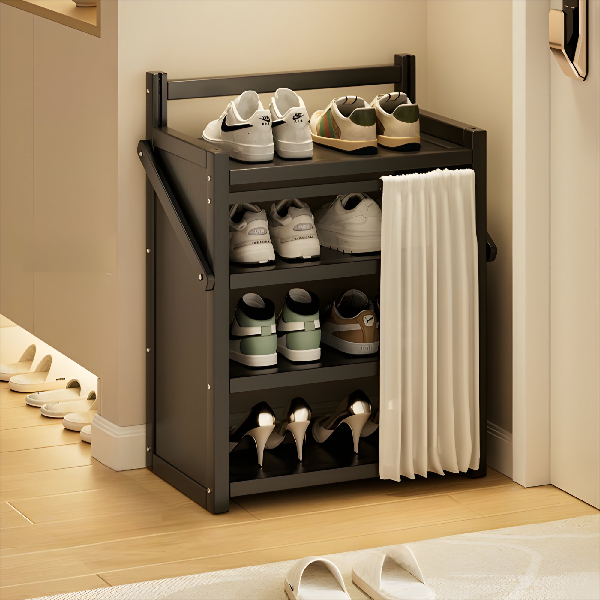 Red Barrel Studio® Free Installation Folding Shoe Rack, Household Multi ...