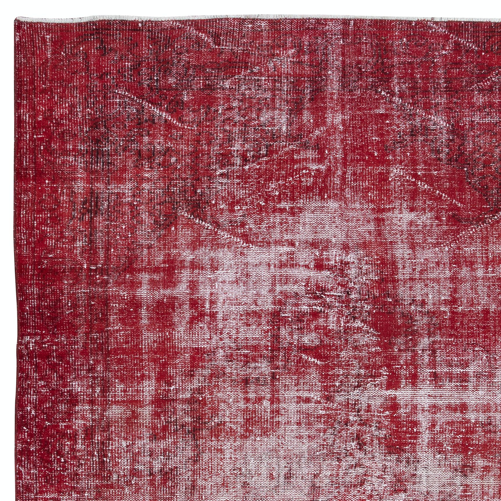 Bungalow Rose 5.8x9 Ft Distressed Turkish Handmade Wool Area Rug in Red ...