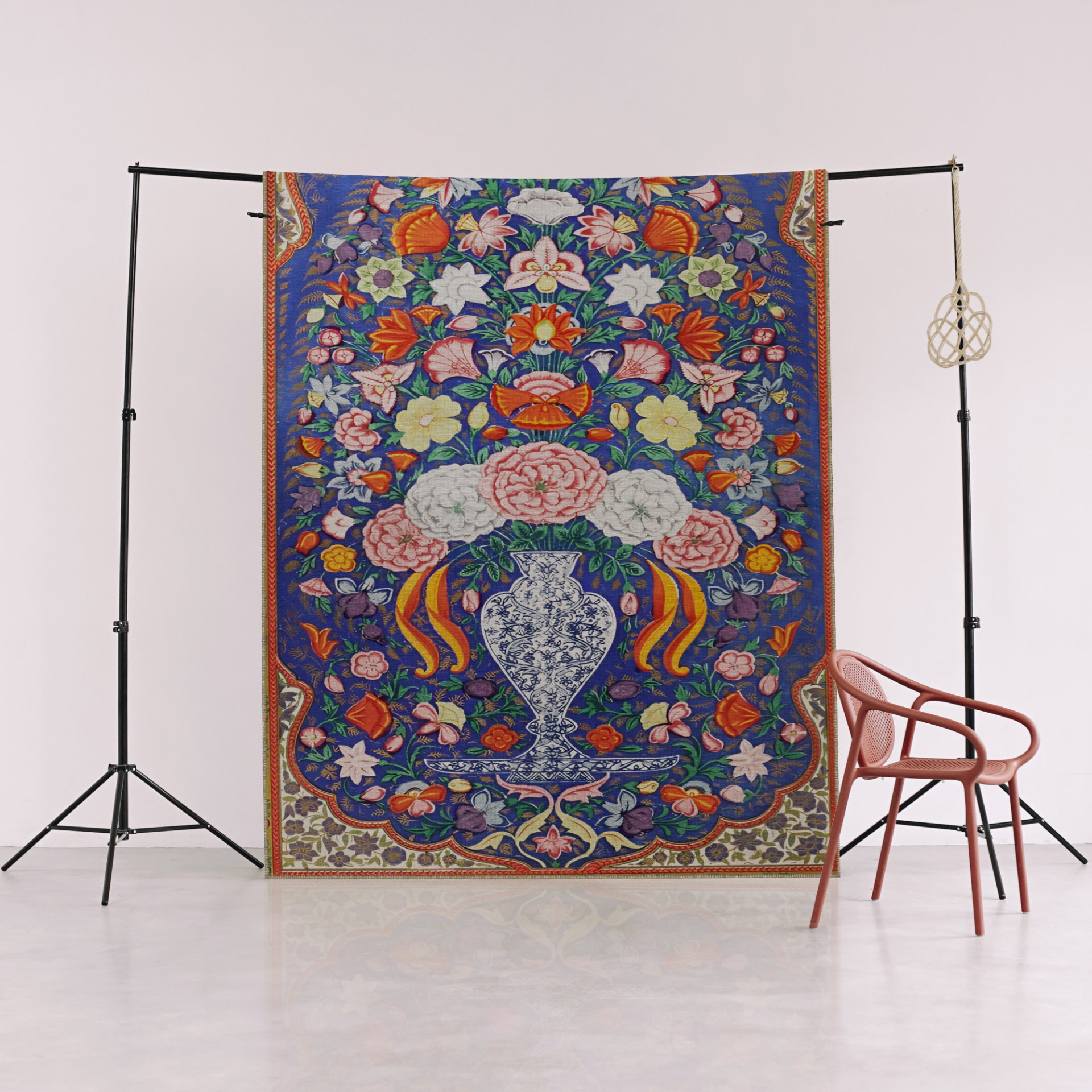 Bungalow Rose Mira Blue Themed Multi-Colored Ethnic Flower and Rose ...