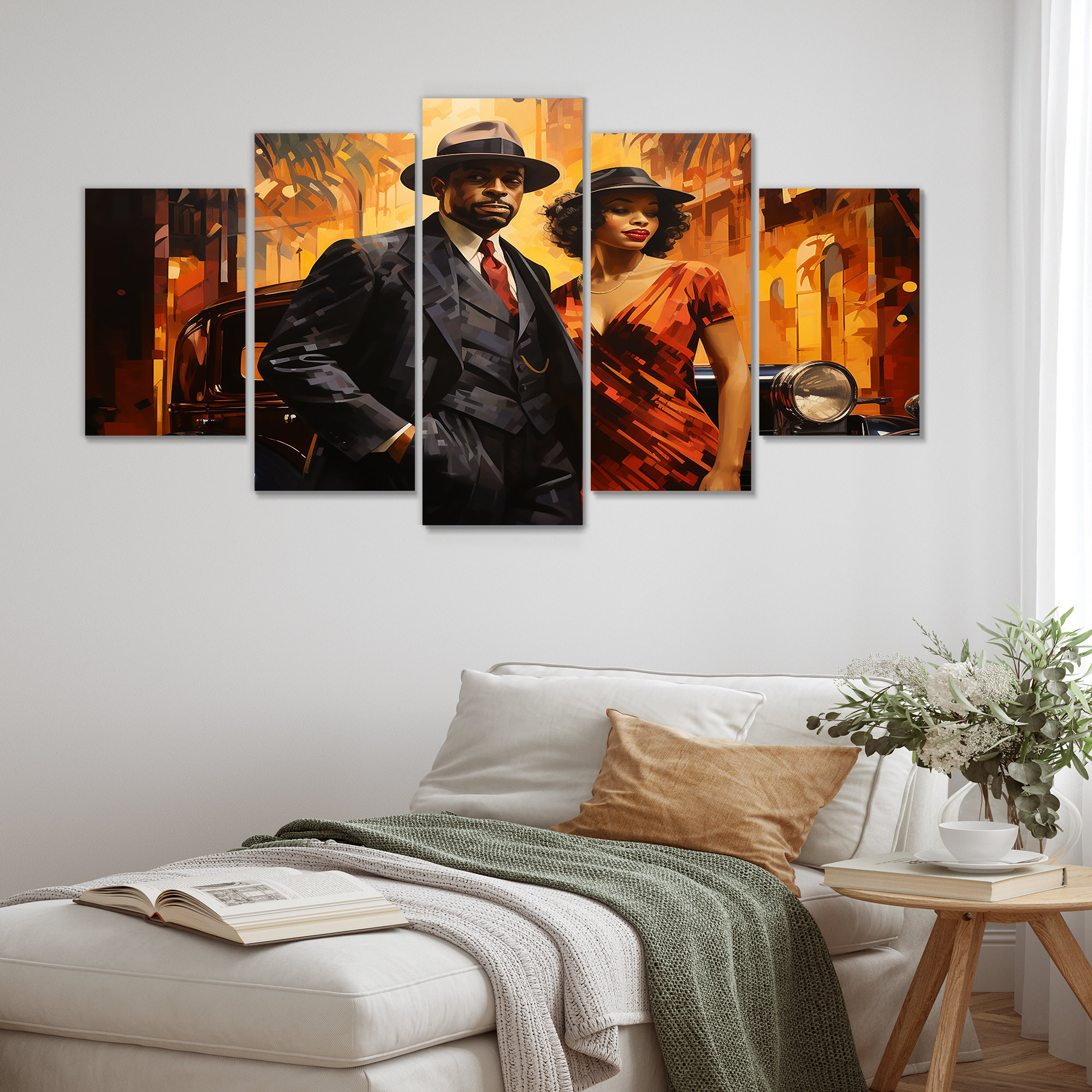 Lark Manor™ 'Black And Red Harlem Renaissance Jazz Couple II - Harlem ...