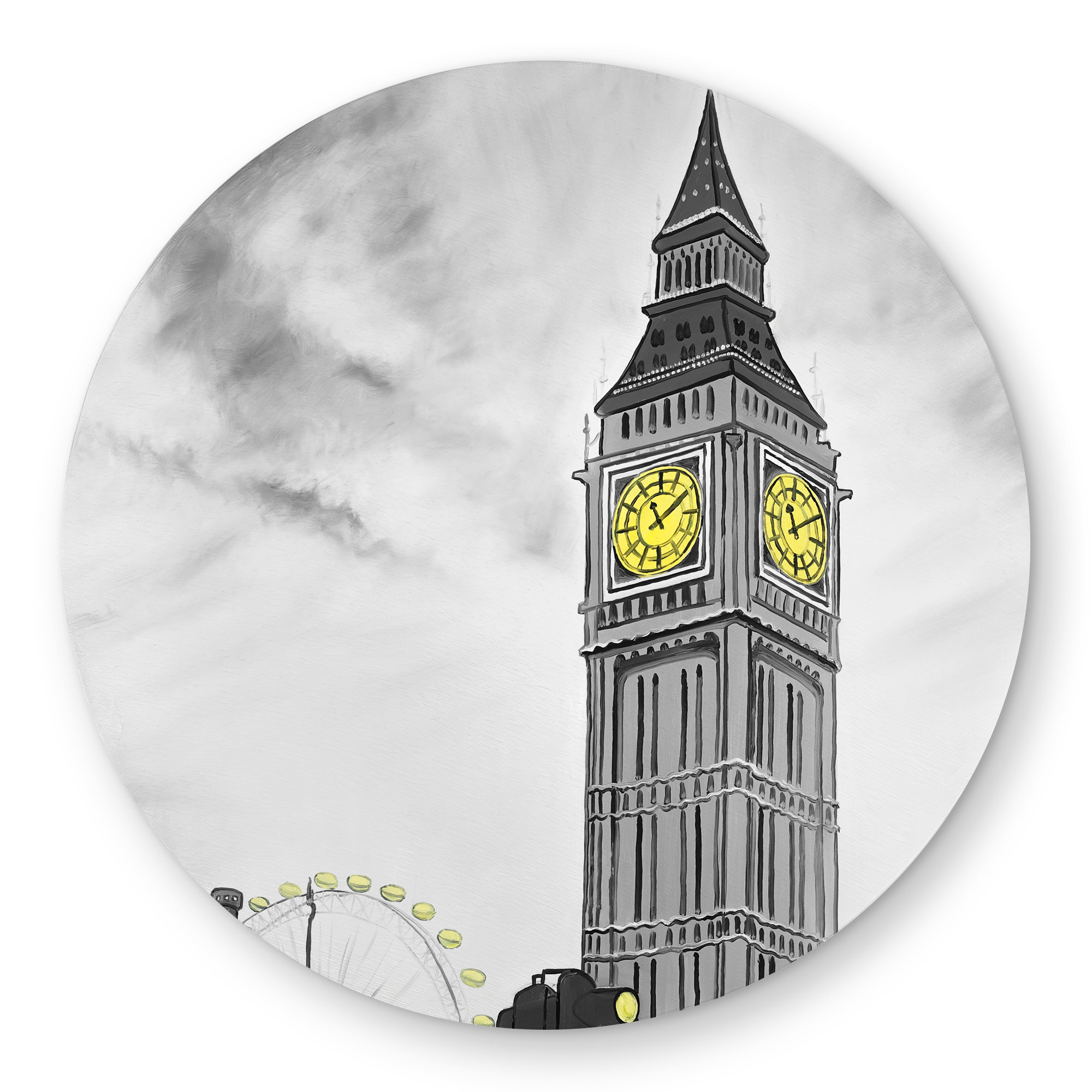 Begin Edition International Inc. Outline of Big Ben in London - Round ...