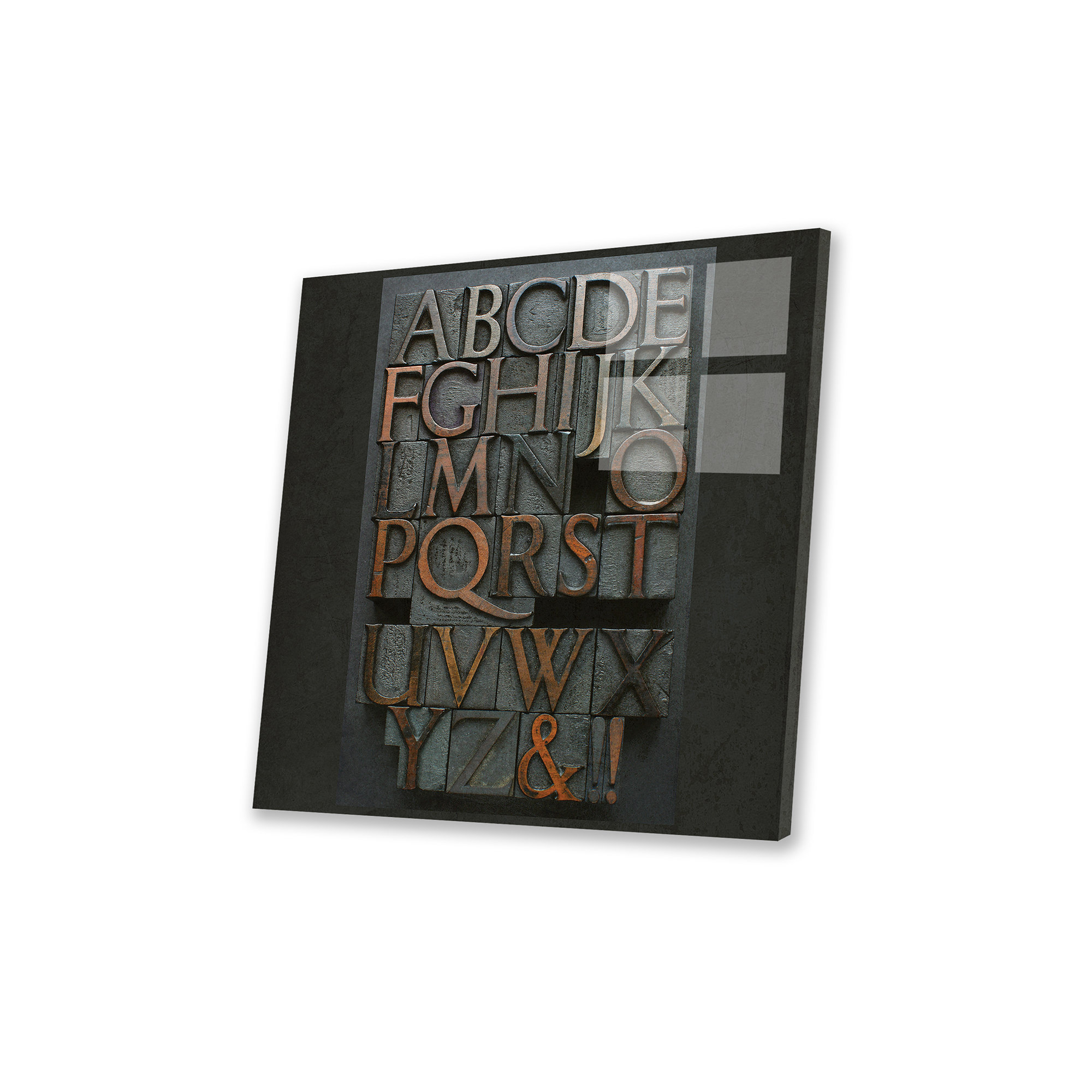 Latitude Run® Vintage Letter Press Alphabet Print On Acrylic Glass ...