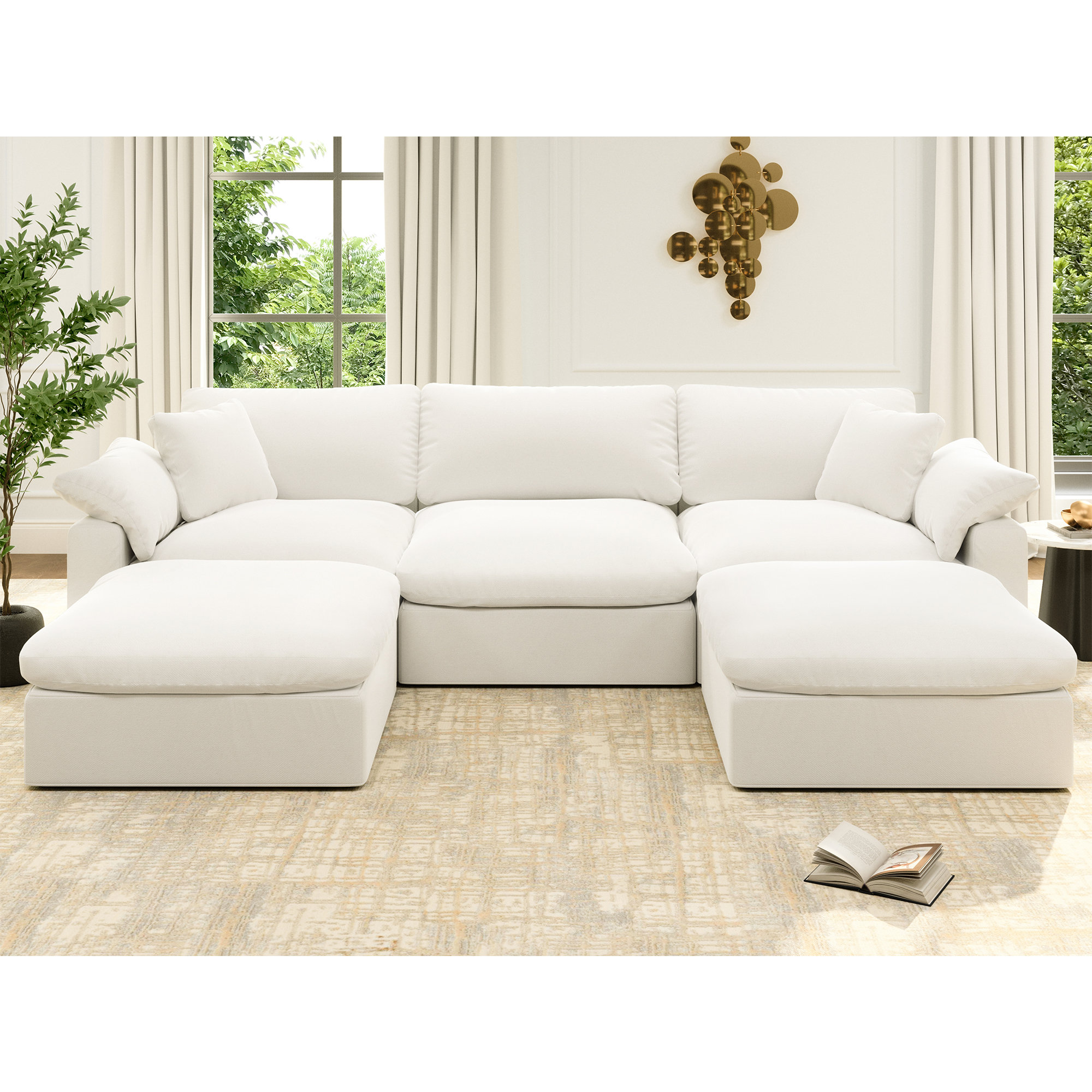 Hokku Designs Hibbha 110 8 Upholstered Sofa Cloud Sofa Oversized