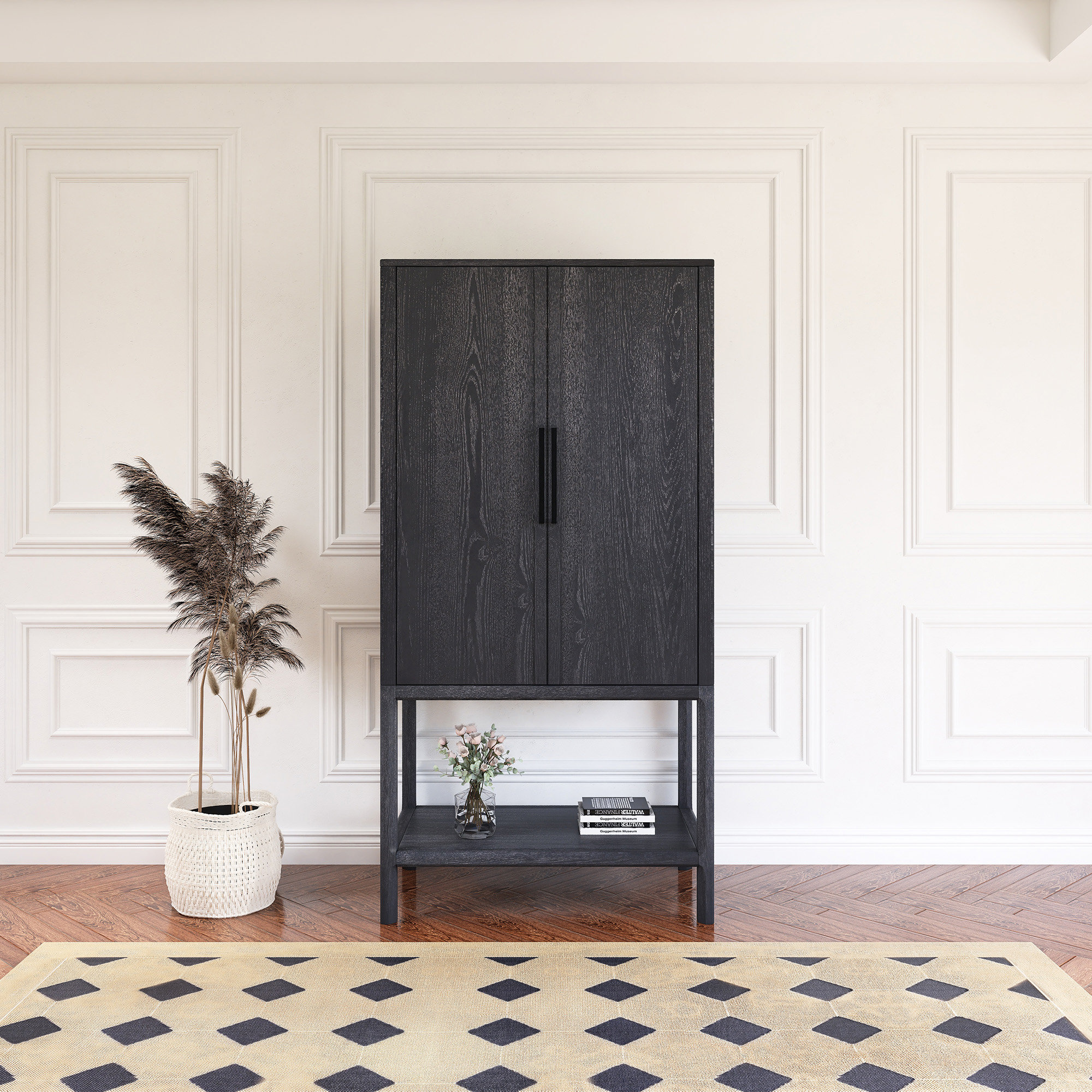 Latitude Run® Veneer Cabinet With Multiple Storage Functions | Wayfair