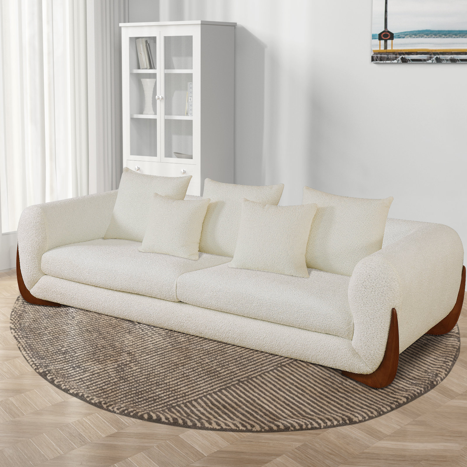 Brayden Studio Emiljan 86'' Round Arms Curved Sofa - Wayfair Canada