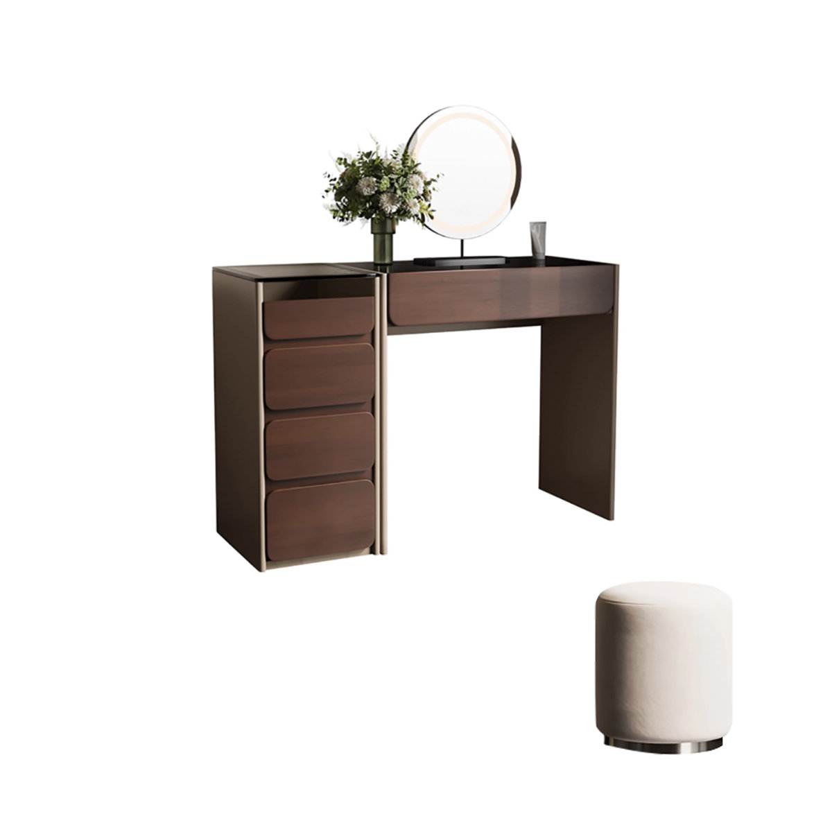 Isla Hopping Mid-Century Walnut Colour Vanity Armoire | Wayfair