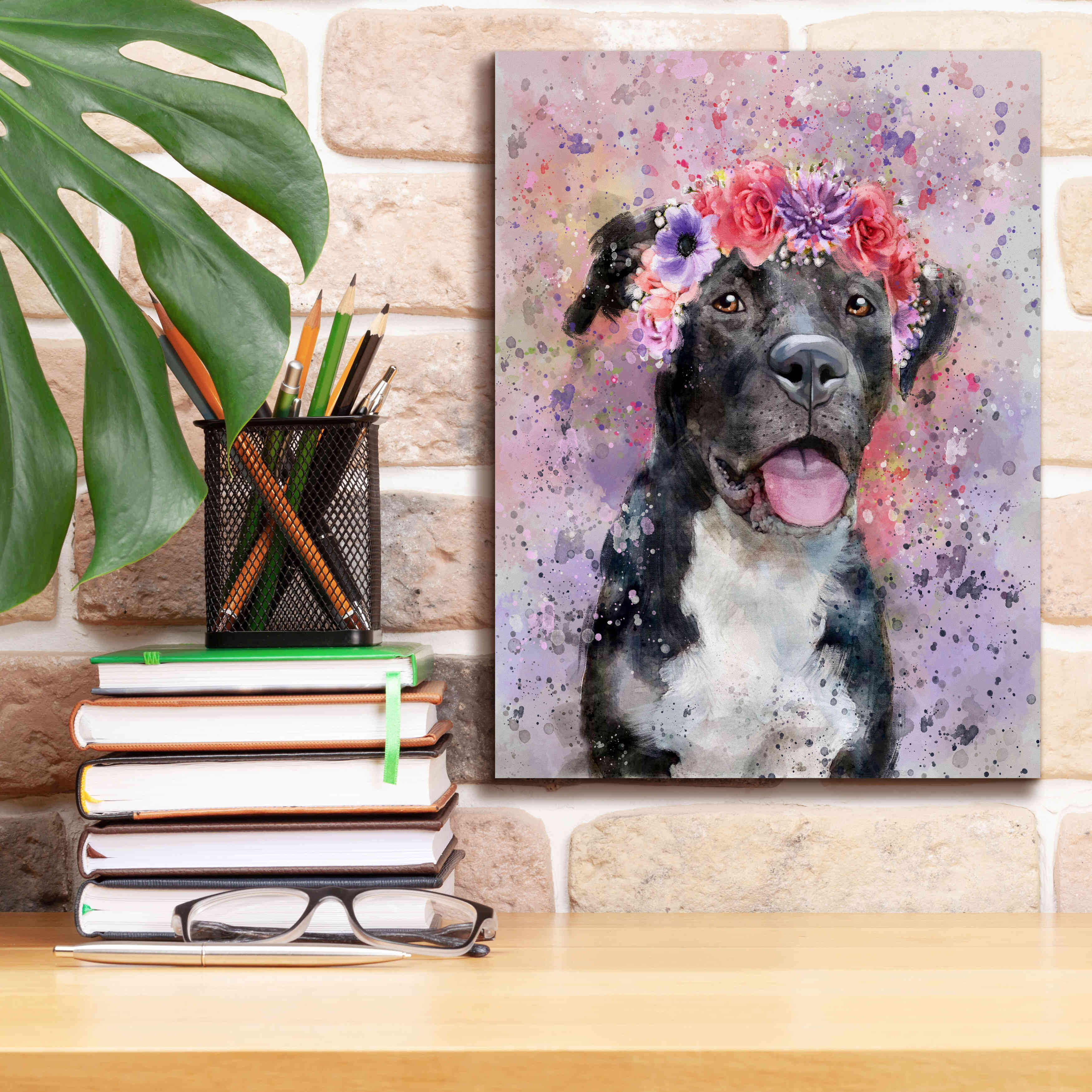 Red Barrel Studio® Epic Graffiti 'Flower Crown Pit Bull 4' By Furbaby ...