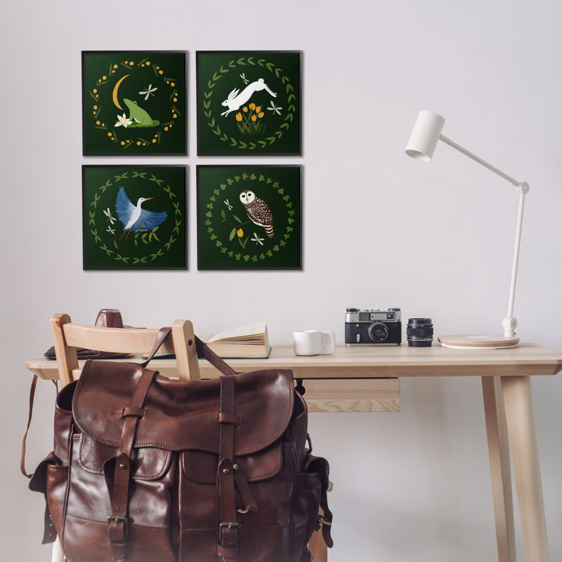 Winston Porter Animals with Circular Wreaths 4 PC Giclee Art Set by ...