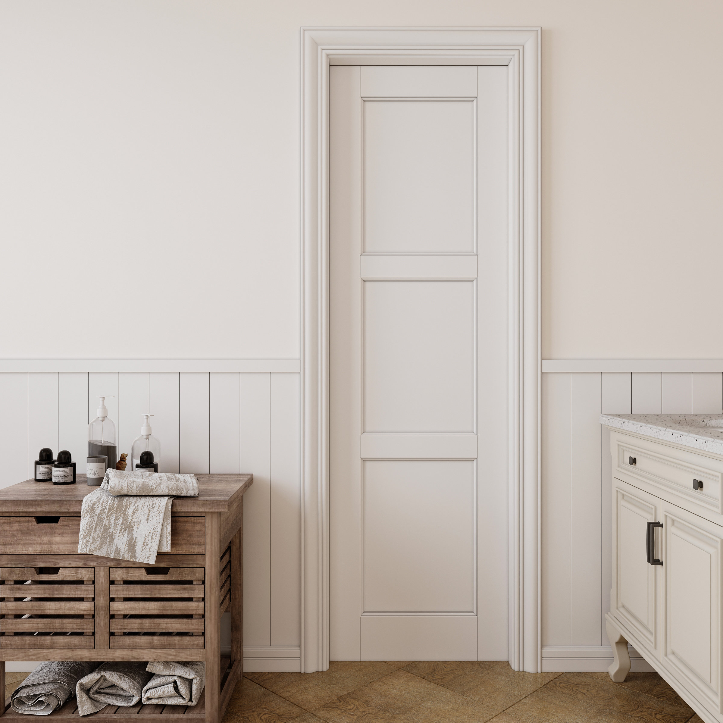 Home Worthy 80" Primed Solid Wood Pantry Sliding Closet Door Panel ...