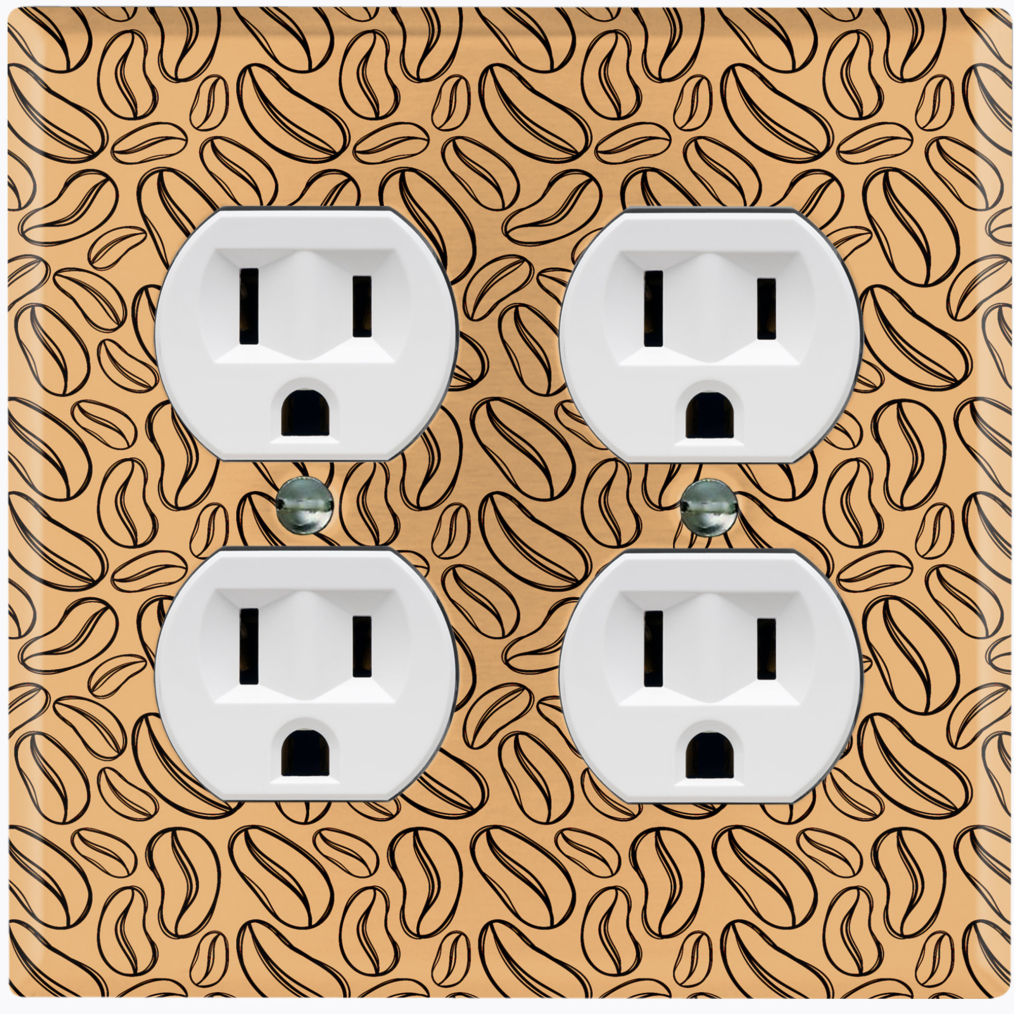 WorldAcc Metal Light Switch Plate Outlet Cover (Coffee Beans Tan Black ...