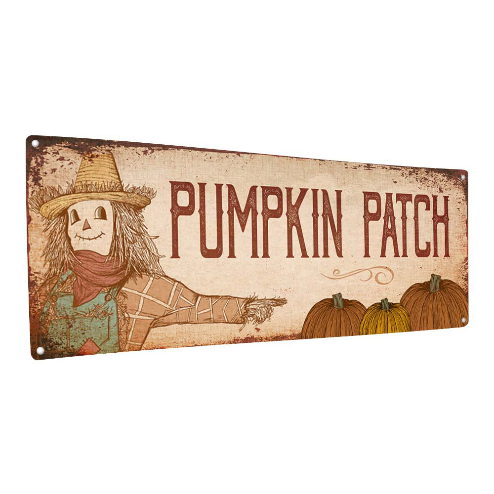 The Holiday Aisle® Pumpkin Patch Fall Metal Sign | Wayfair