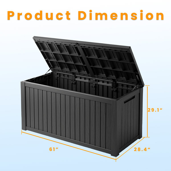 Emperic Design 61'' W 180 Gallons Water Resistant Resin Lockable Deck ...