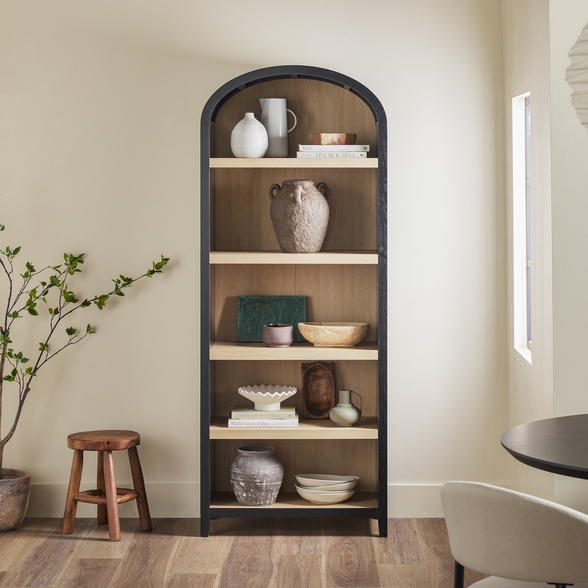 Latitude Run® Modern 5 Shelf Open Arched Bookshelf - Black - Wayfair Canada