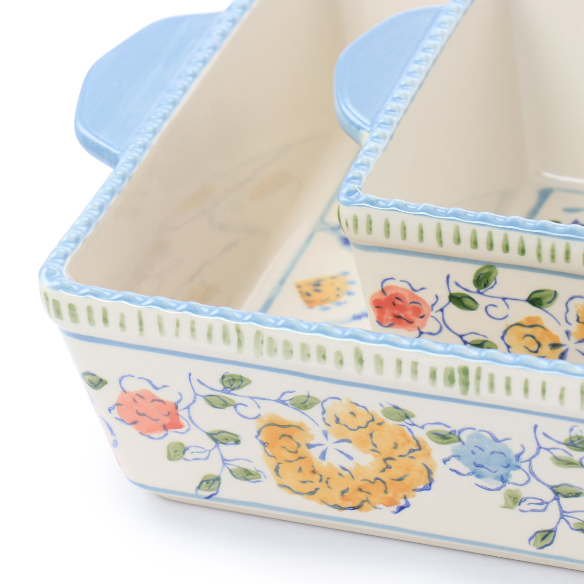 Gibson Elite Anaya 2 Piece Rectangle Stoneware Bakeware Set With Hand ...