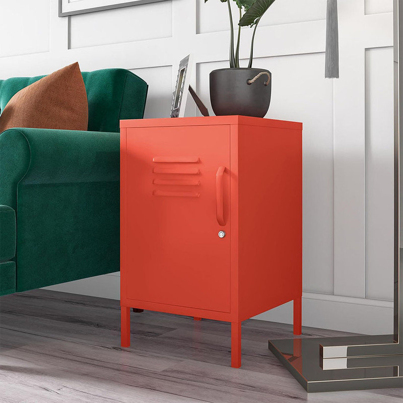 Hokku Designs Powder Coated End Table, Cache Metal Locker End Table ...