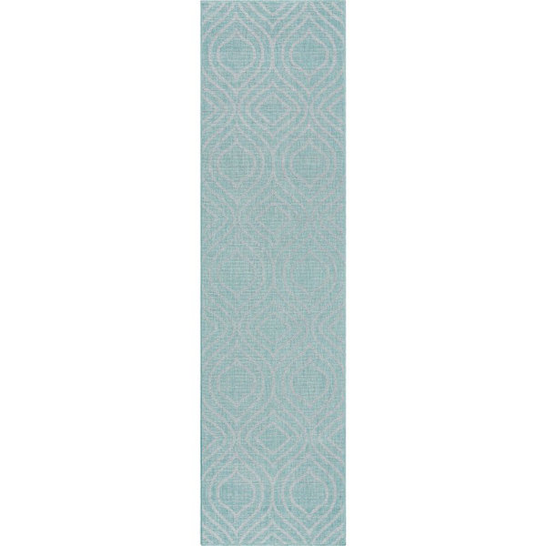Well Woven Fallon Ludo Tribal Blue Hi-Lo Indoor/Outdoor Area Rug ...