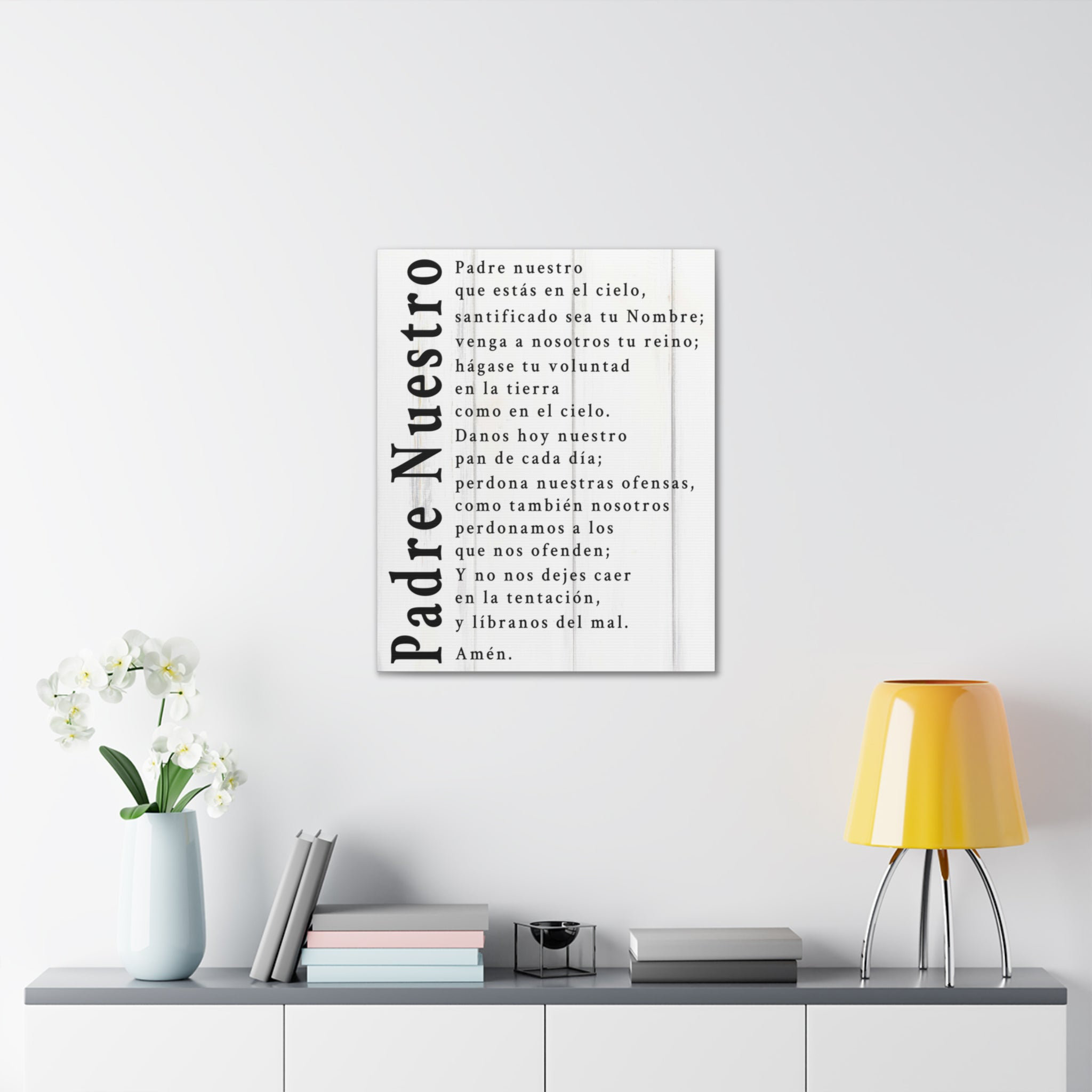 Trinx Scripture Walls Padre Nuestro Lord's Prayer Spanish White Canvas ...