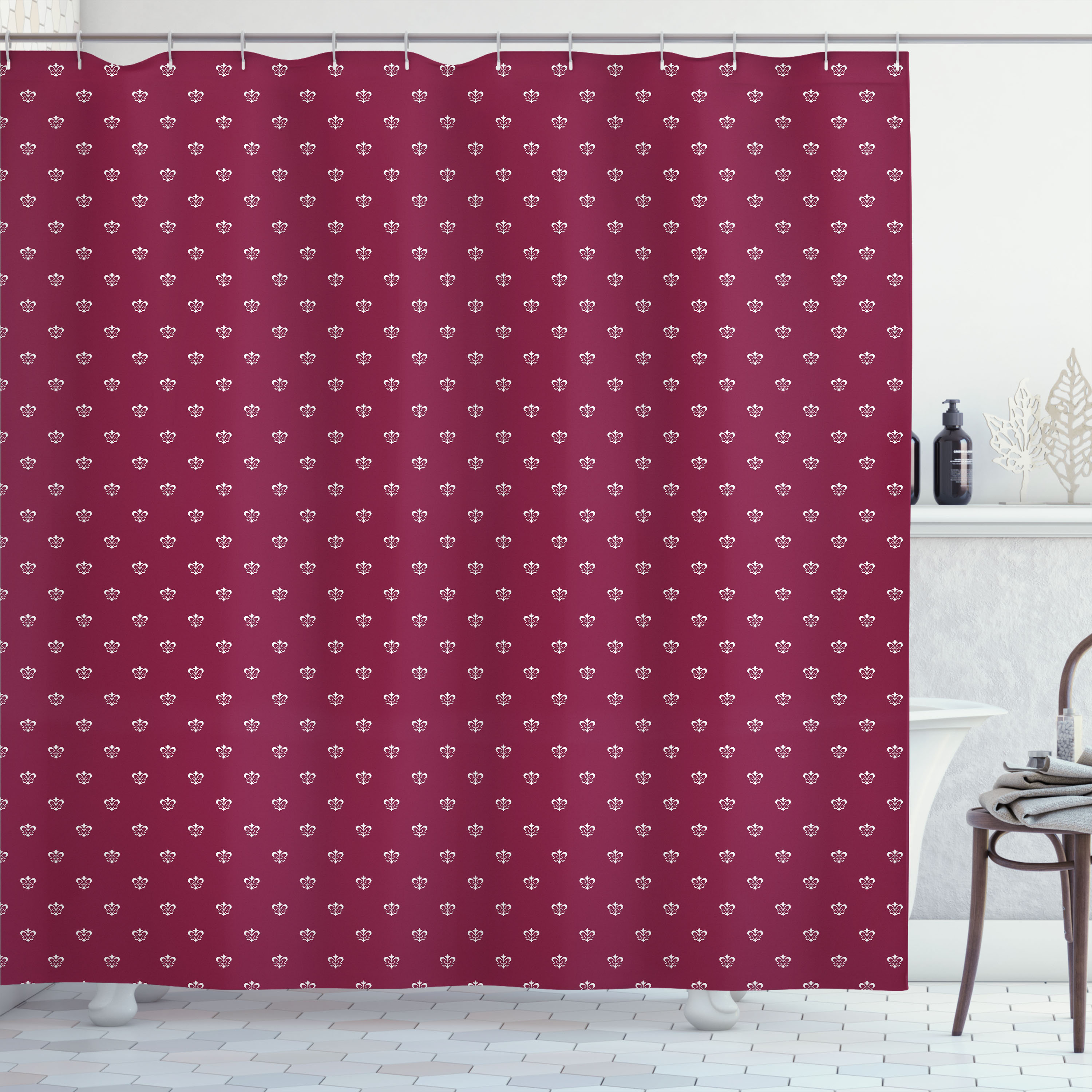 East Urban Home Fleur De Lis Shower Curtain Noble Medieval Pattern Dark ...
