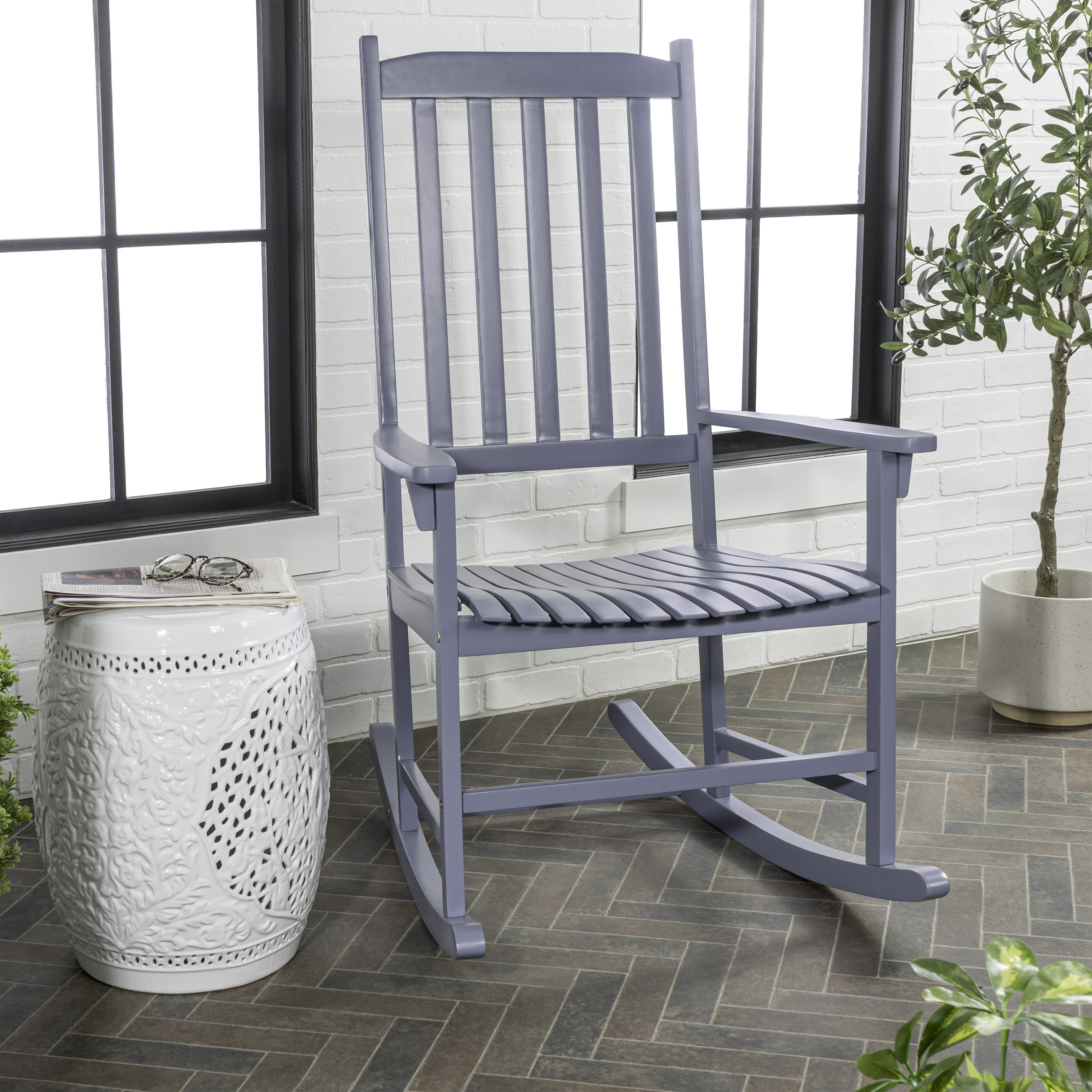 Lark Manor™ Atiyyah Acacia Outdoor Rocking Chair & Reviews | Wayfair
