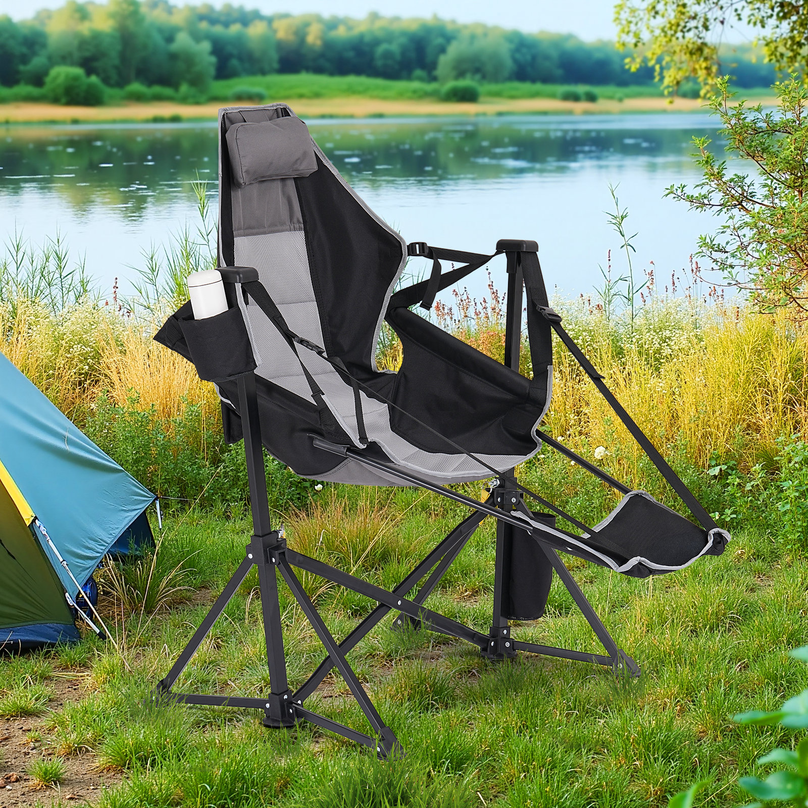Latitude Run® Noraleescome Hammock Folding Camping Rocker Chair with ...