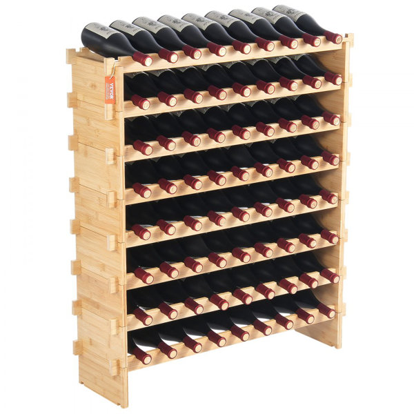 Loon Peak® 72 Bottle Upgrade Modular Wine Rack Bamboo Wood Display ...