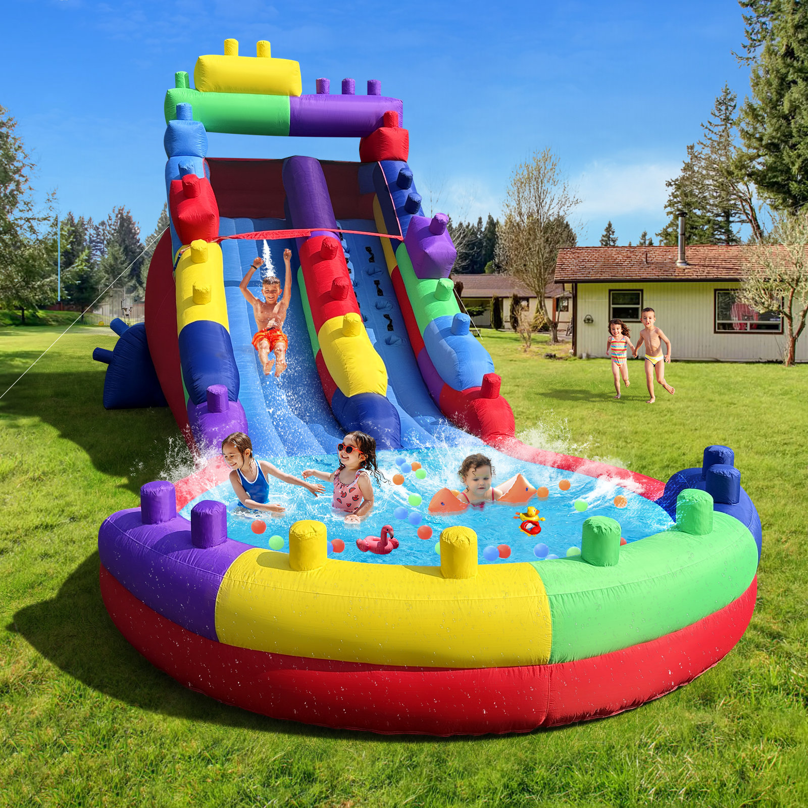 Vancen Industrial Limited 22.5FT Block Party Inflatable Water Slide ...