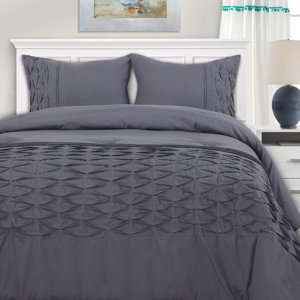 Superior Arabella Gray Microfiber Modern & Contemporary Comforter Set ...