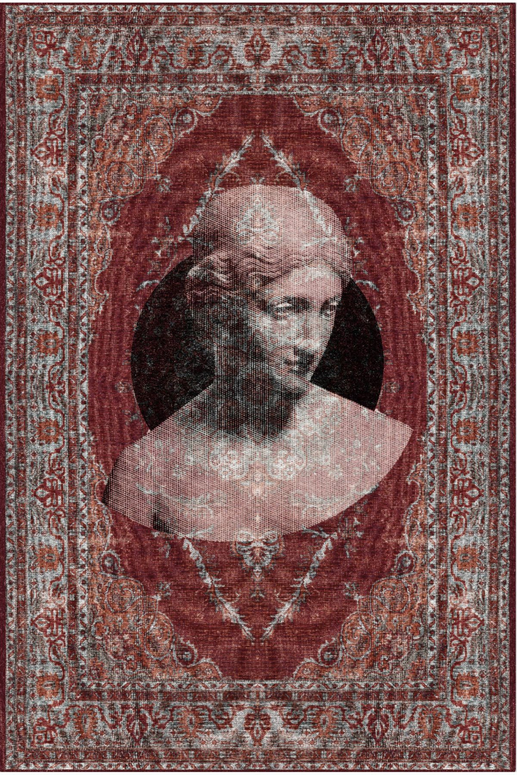 Bungalow Rose Claret Red Vintage Woven Base Decorative Carpet with ...