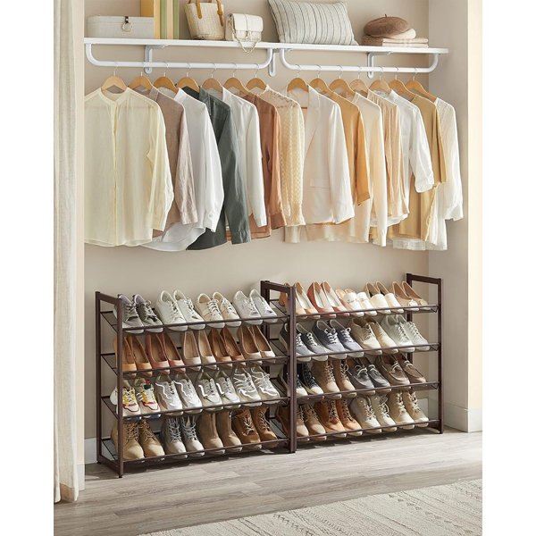 Rebrilliant 32-40 Pair Stackable Shoe Rack, with Adjustable Flat or ...