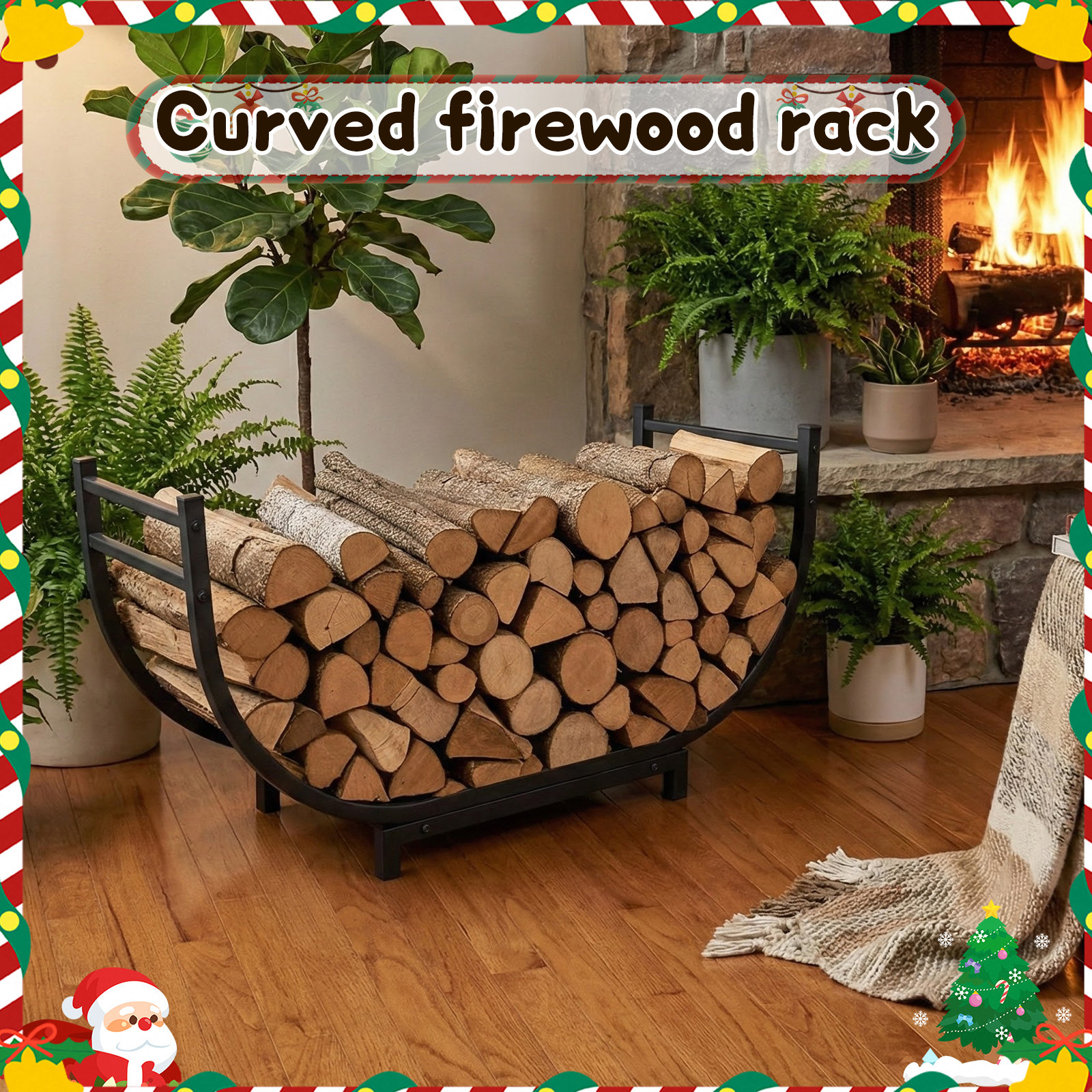 17 Stories Metal - Firewood Log Rack - Curved Shape | Wayfair