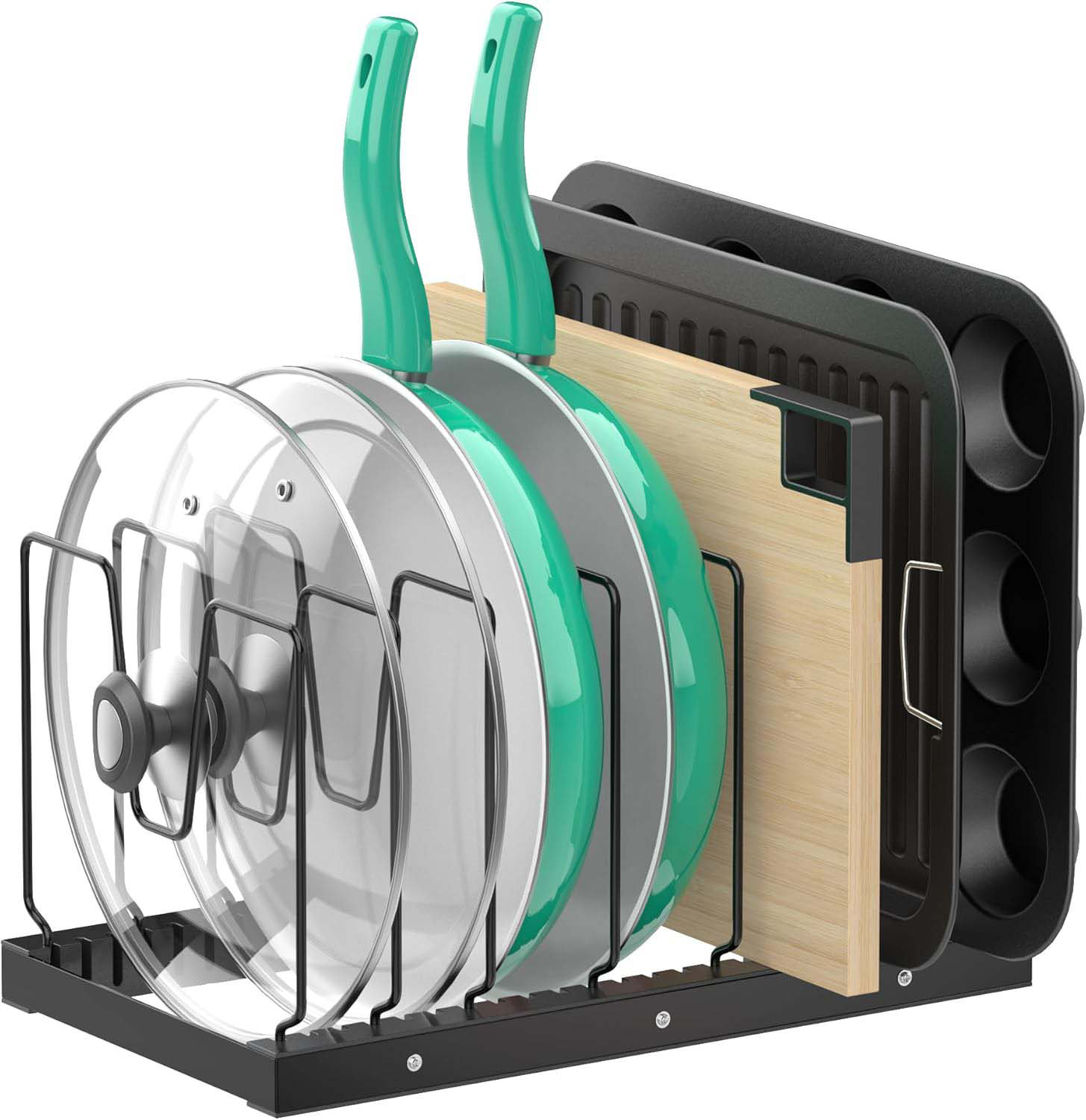 Prep & Savour Pot Lids Organizer Rack For Cabinet And Countertop,Lid ...