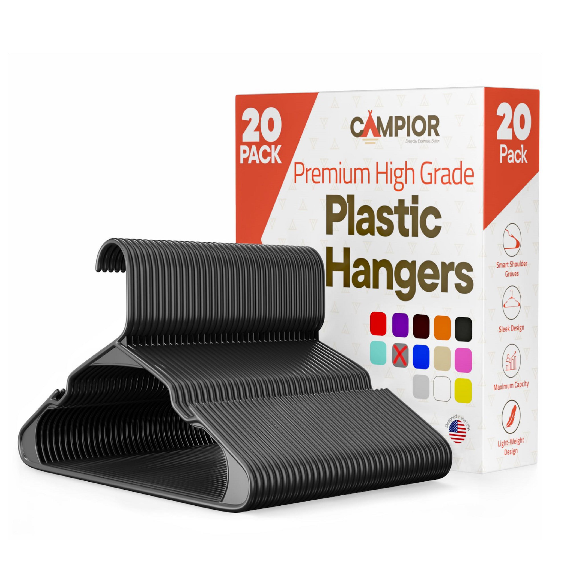 Rebrilliant Premium Clothes Hangers Space-Saving Slim Design ...