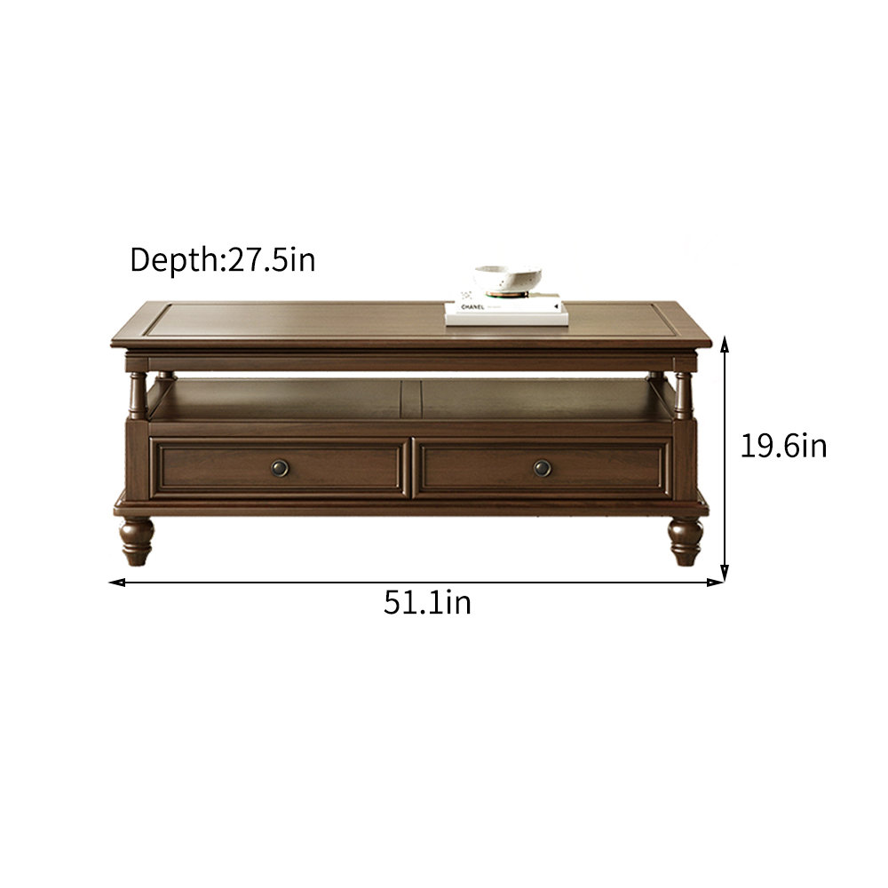 Romero Vintage European-style Coffee Table Solid Wood Coffee Table ...