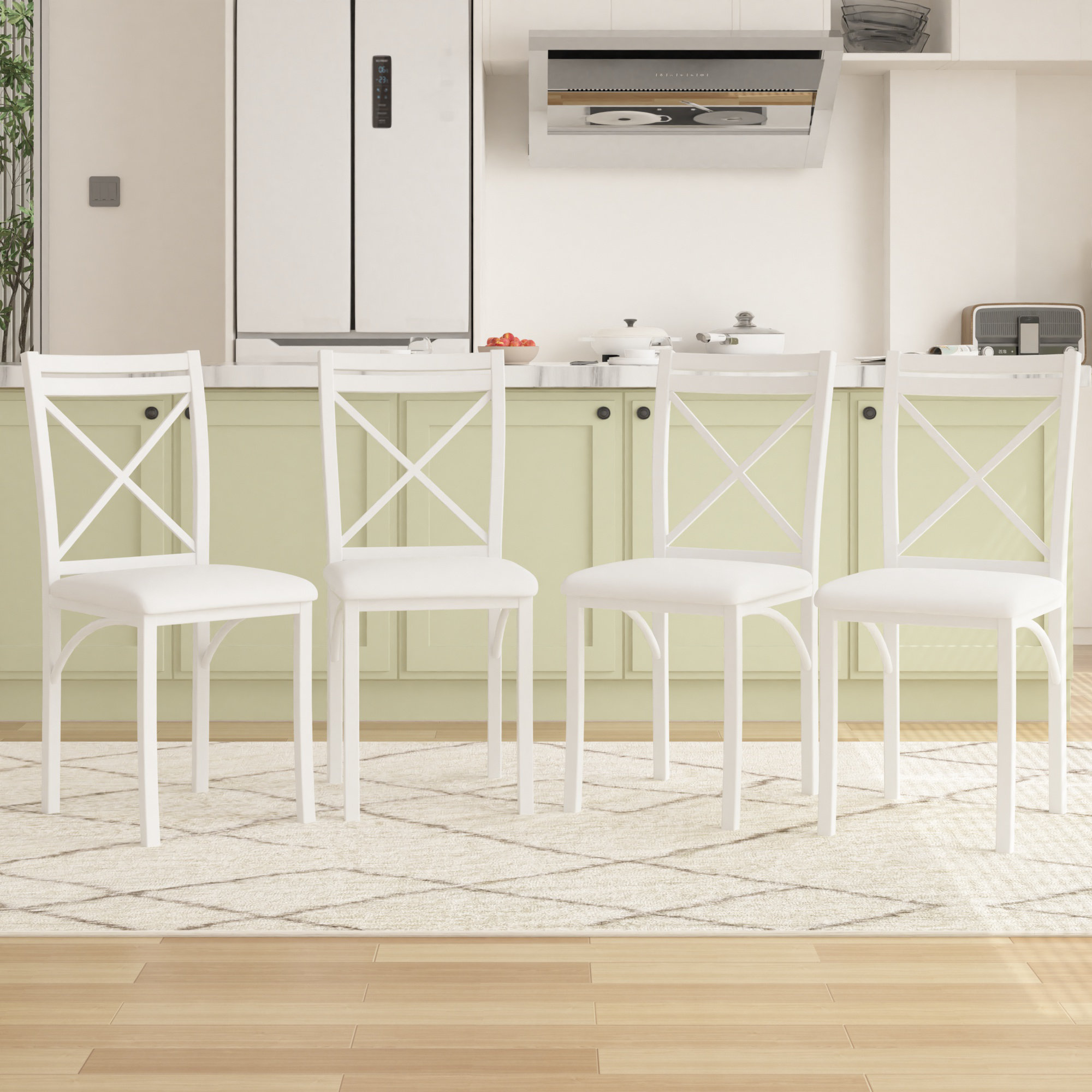 Gracie Oaks Kasandra Metal Cross Back Side Chair | Wayfair