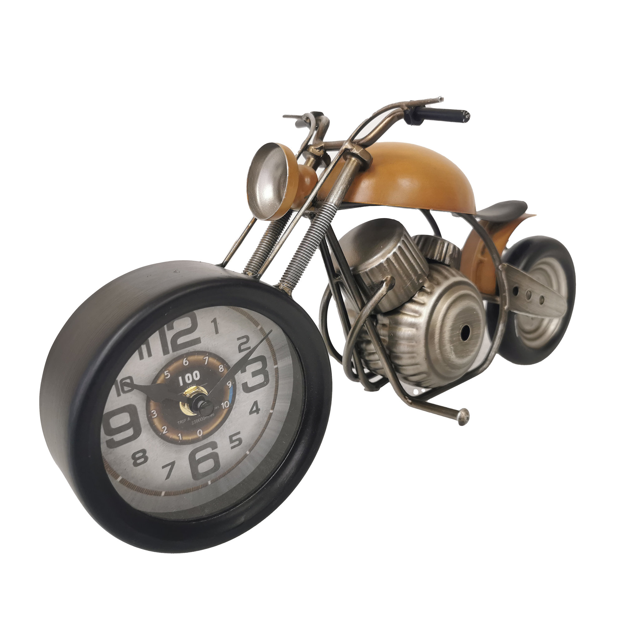 Williston Forge Analog Metal Quartz Tabletop Clock in Black/White ...