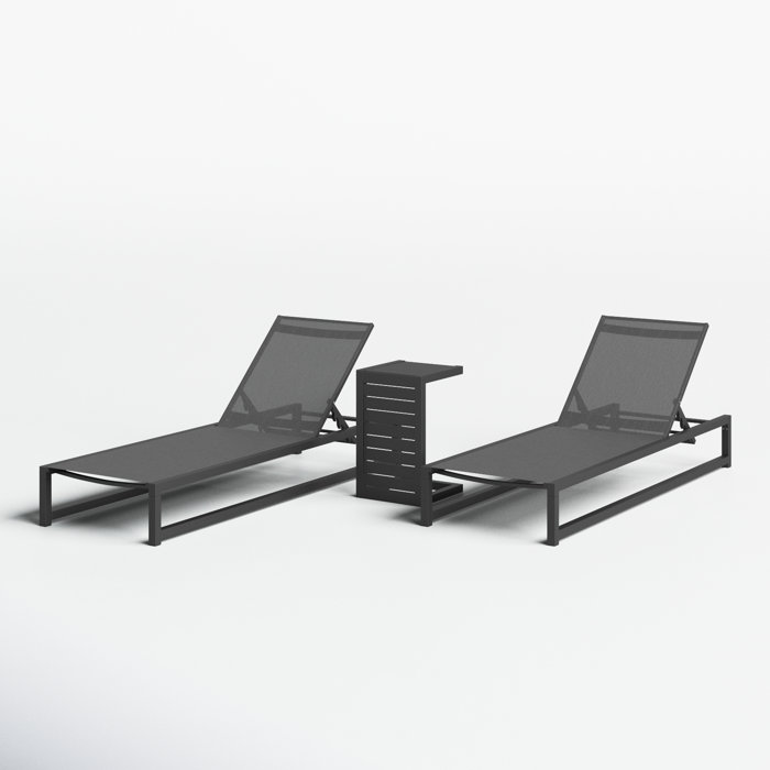 AllModern Gallatin Outdoor Metal Chaise Lounge Set with Table & Reviews ...
