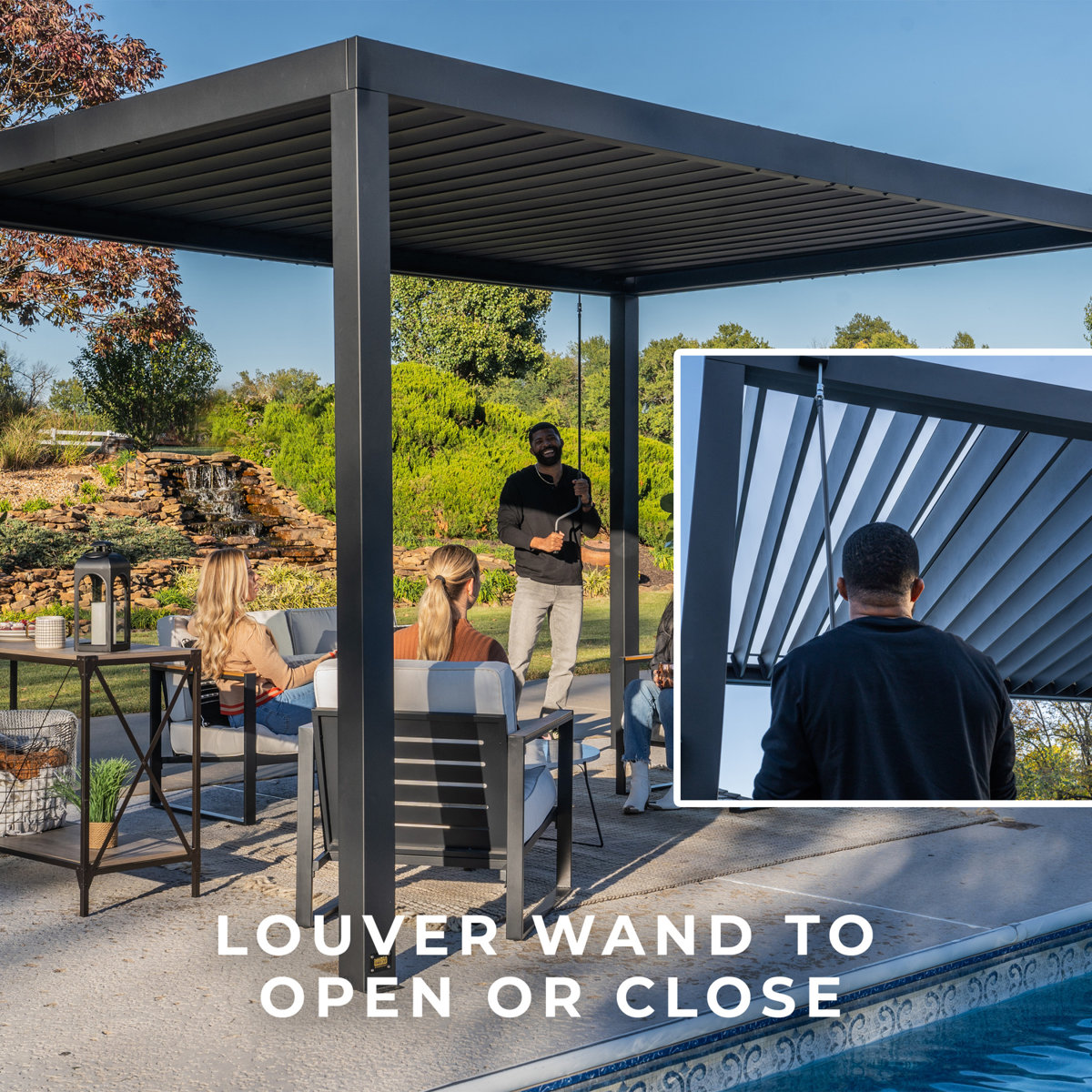 Backyard Discovery Sarasota 18' x 10' Galvanized Steel Outdoor Louvered ...