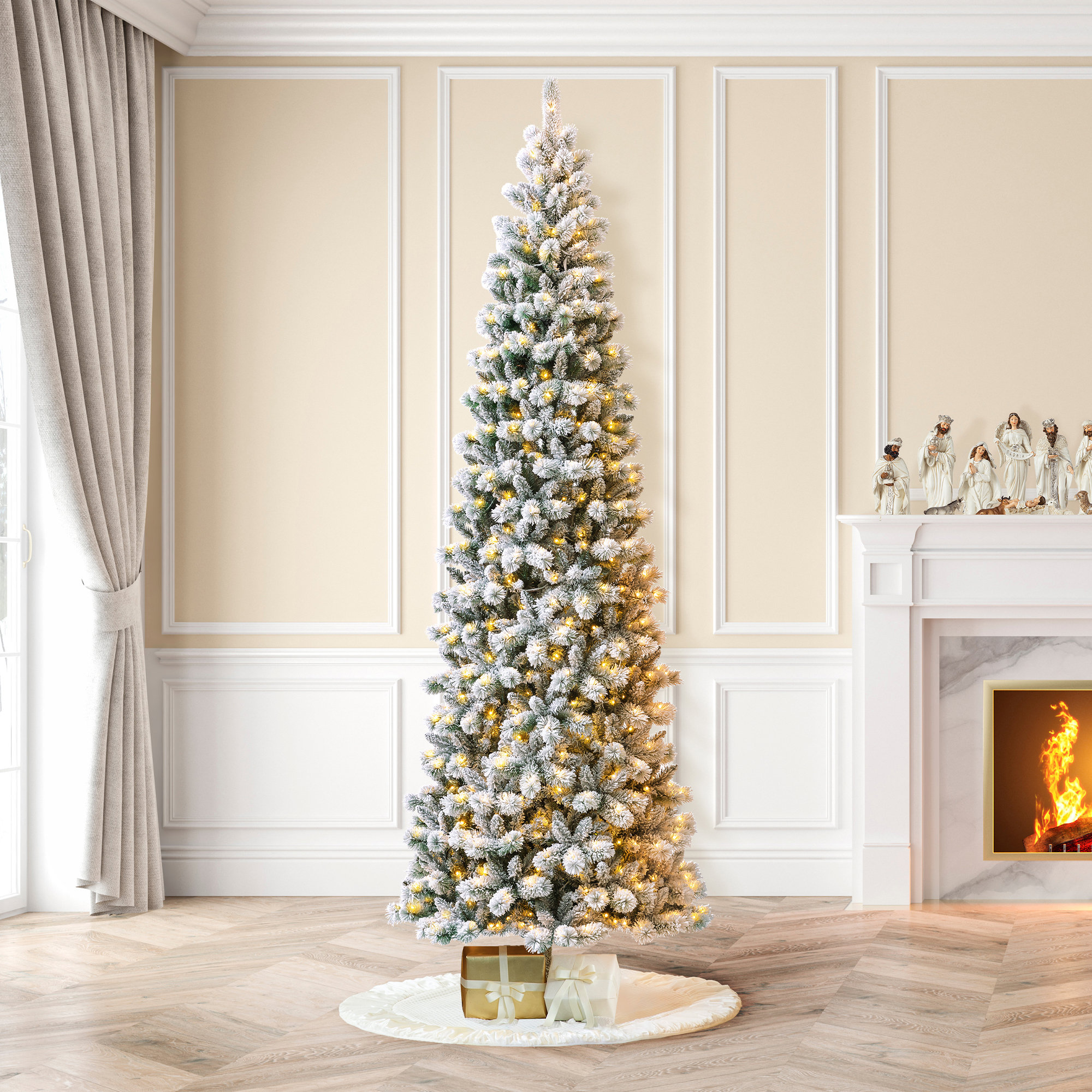 The Holiday Aisle® Johvan 11' H Green Pine Christmas Tree with 700 LED ...