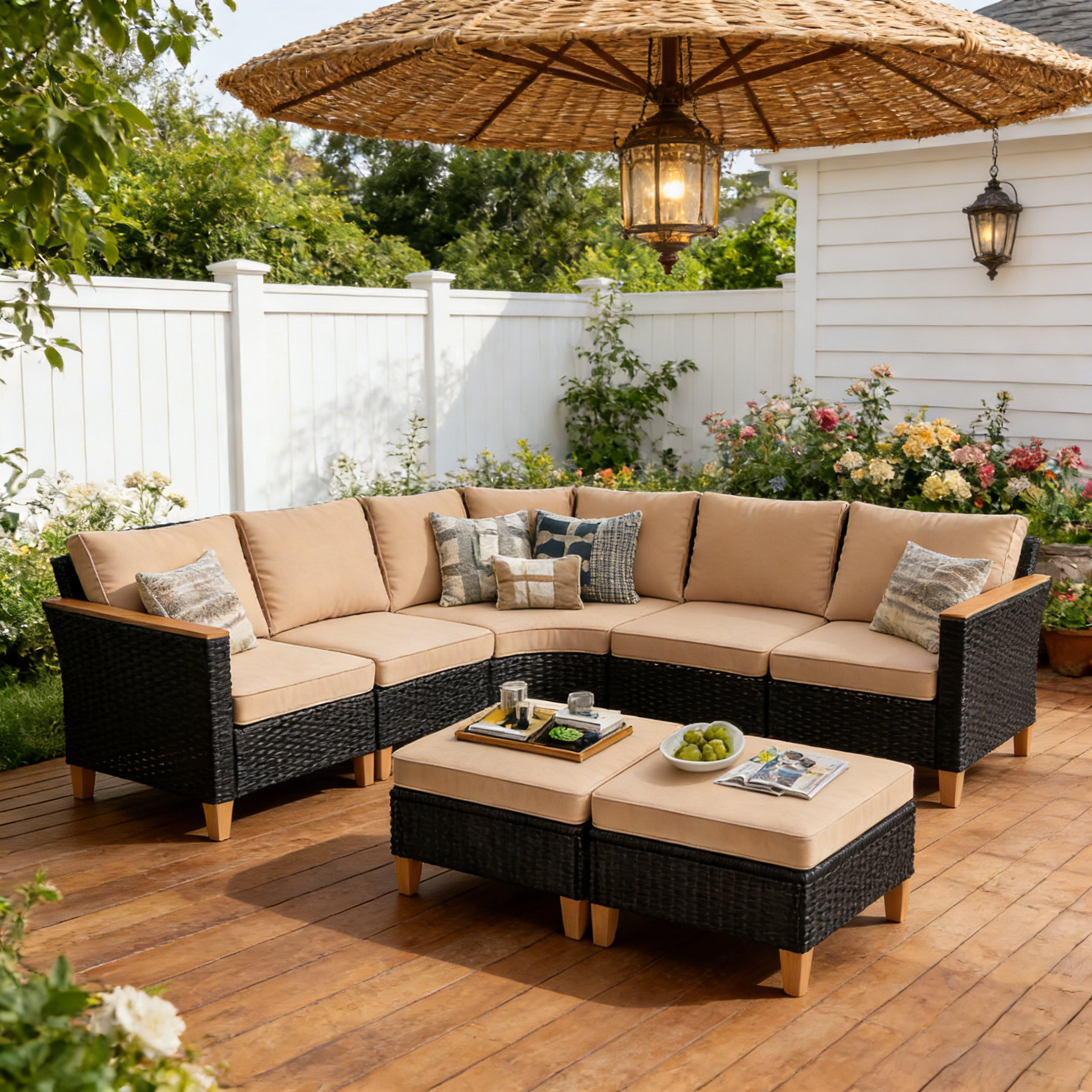 George Oliver Belchertown Wicker Outdoor Patio Conversation Furniture ...