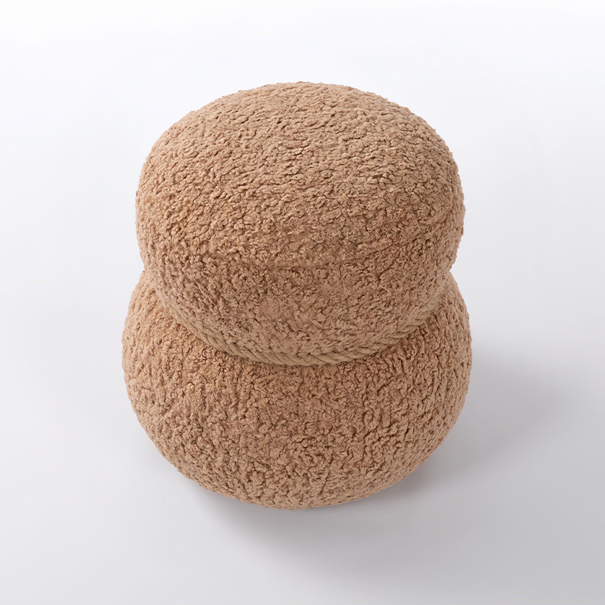 Ivy Bronx Snowman-shaped Stool With Plush Cushion, Soft Lamb Wool ...
