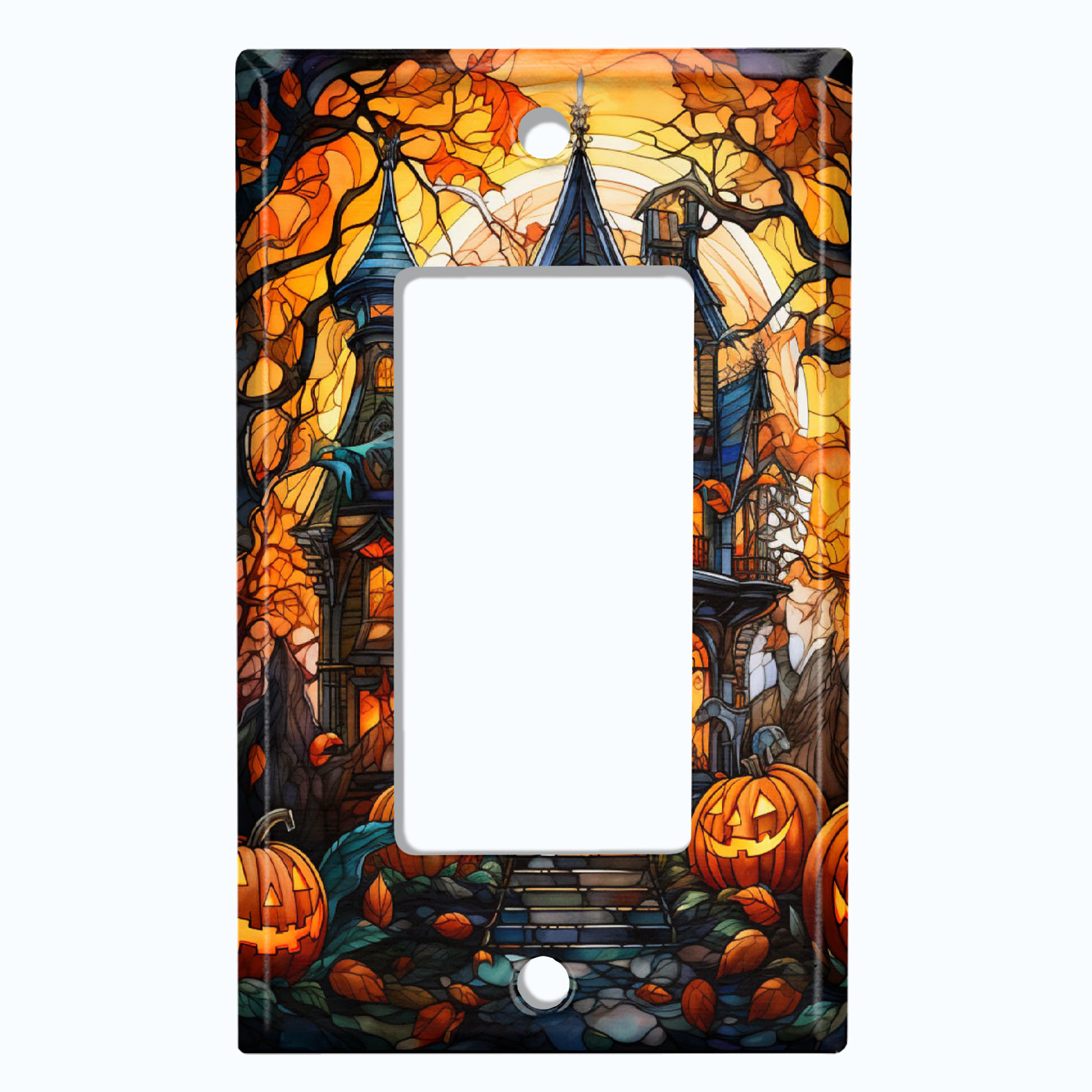 WorldAcc Halloween Spooky Pumpkin Manor House Christmas Festive Tree ...