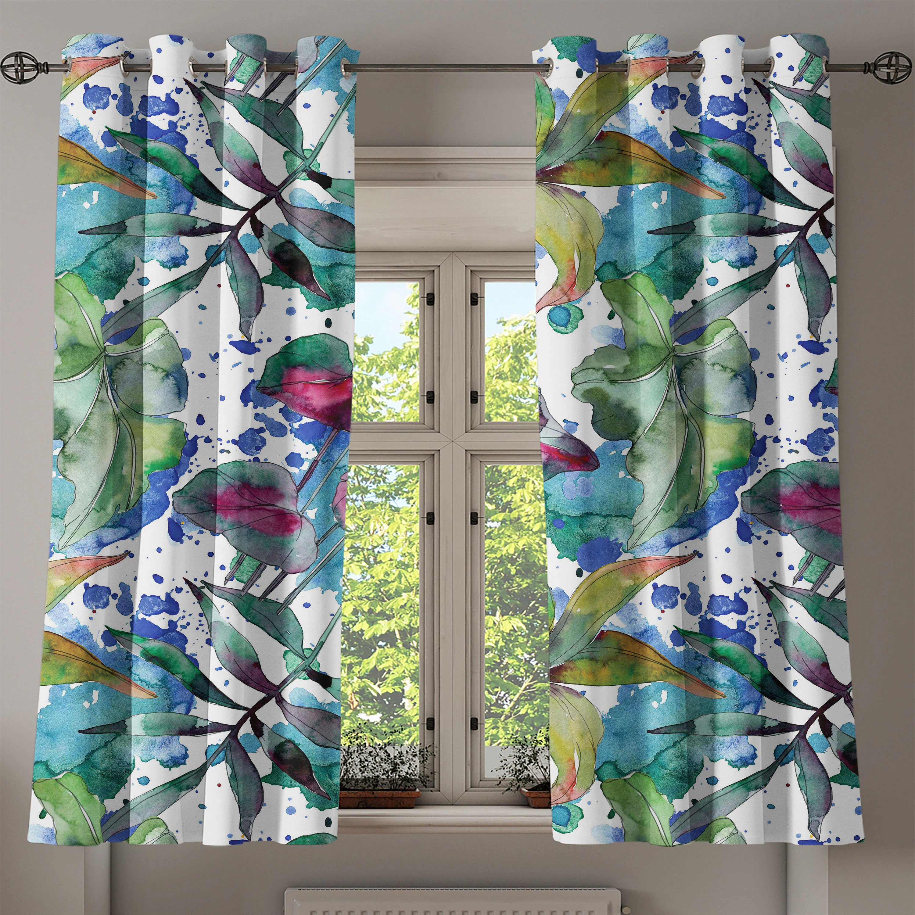 East Urban Home Delimar Polyester Semi-Sheer Curtain Pair | Wayfair