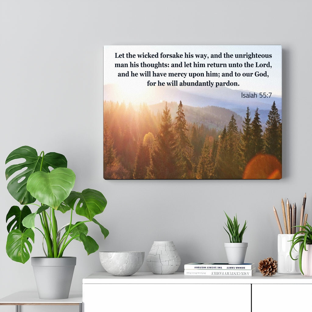 Trinx Scripture Canvas Abundantly Pardon Isaiah 55:7 Christian Wall Art ...