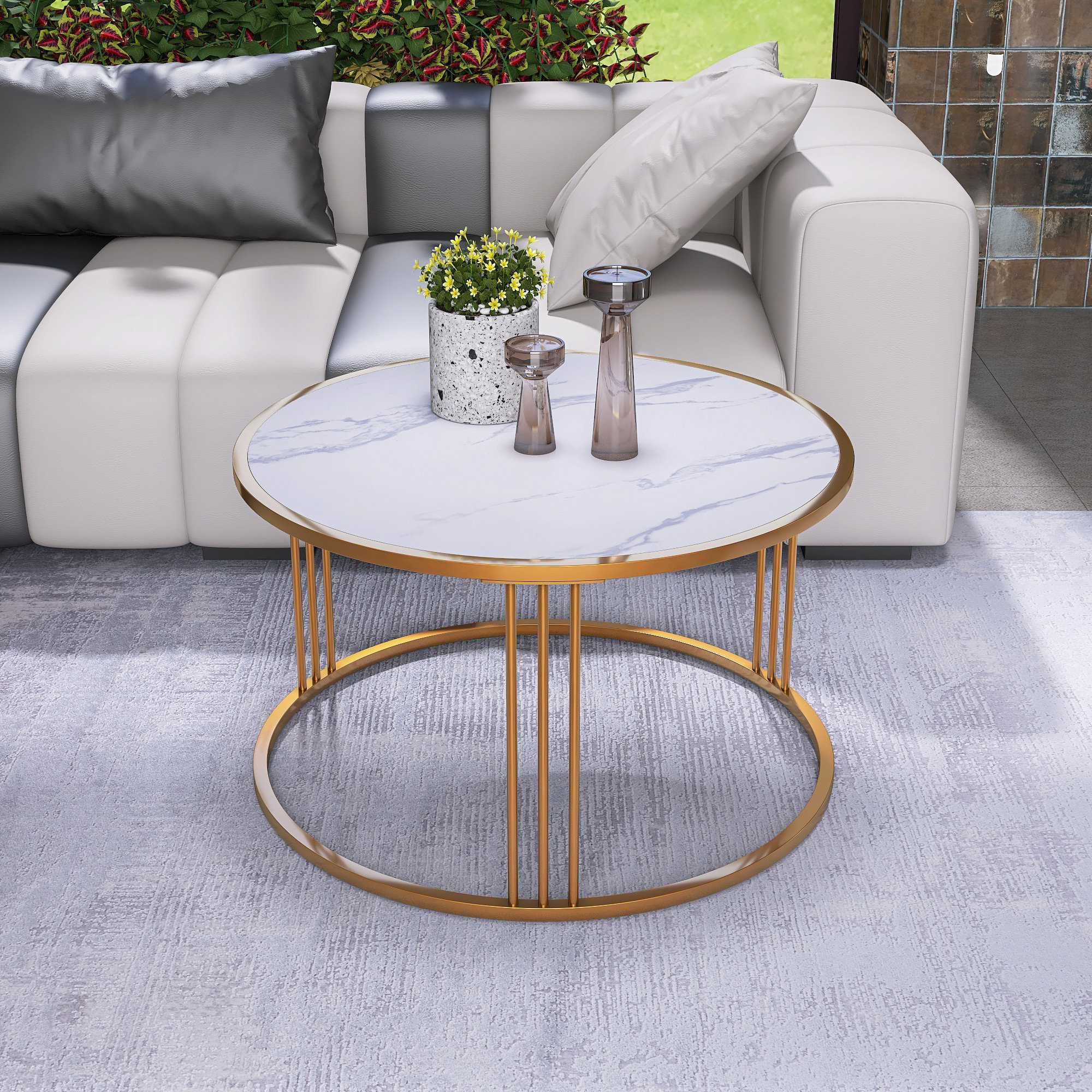 Mercer41 Ezren Coffee Table With Sinster Stone & Reviews | Wayfair