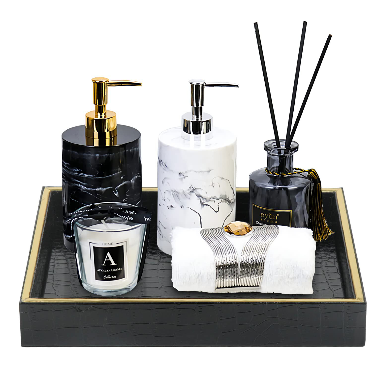 Everly Quinn Decorative Vanity Tray Desktop Storage Organizer | Wayfair