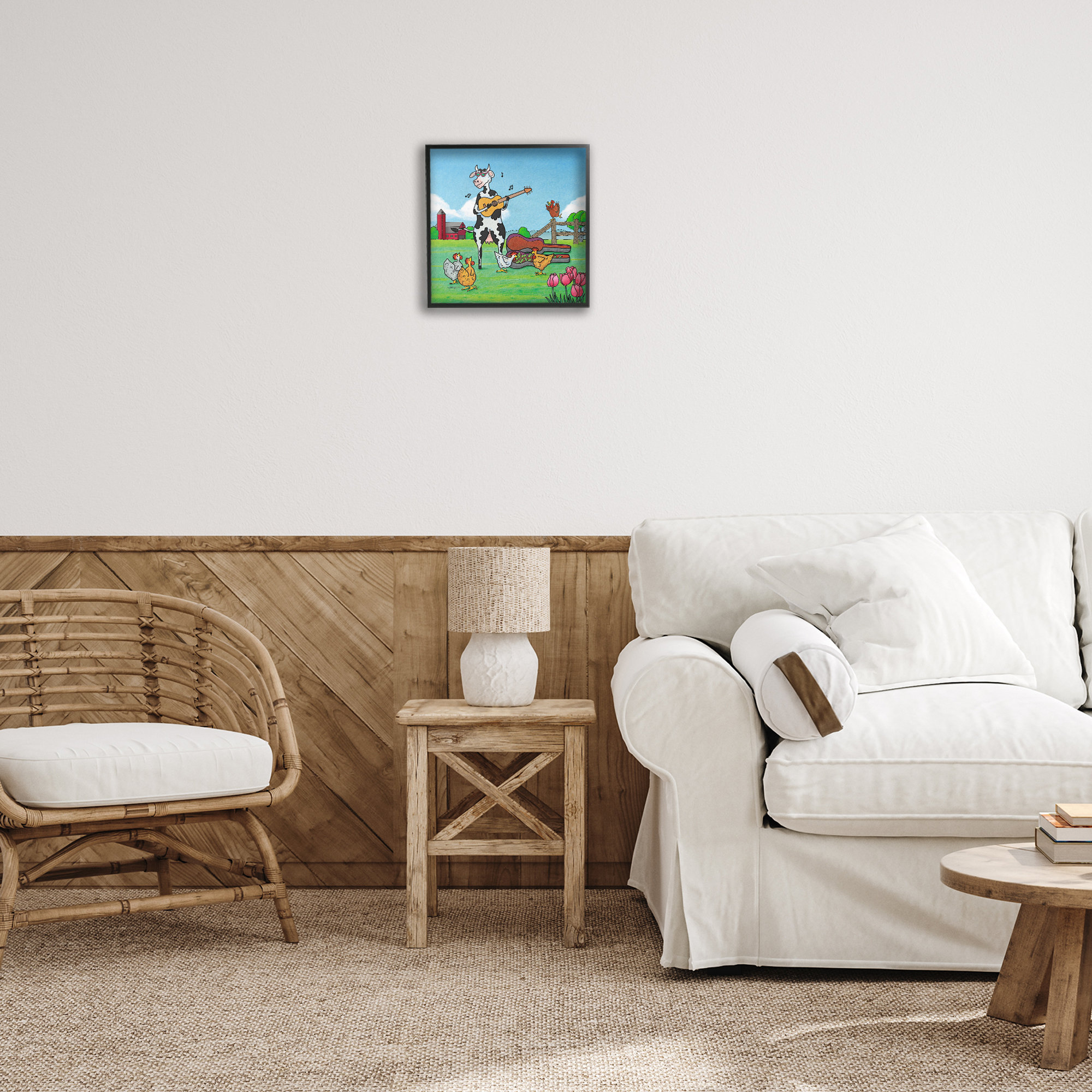 Ophelia & Co. Busking Cow with Audience Framed Giclee, design by Roger ...