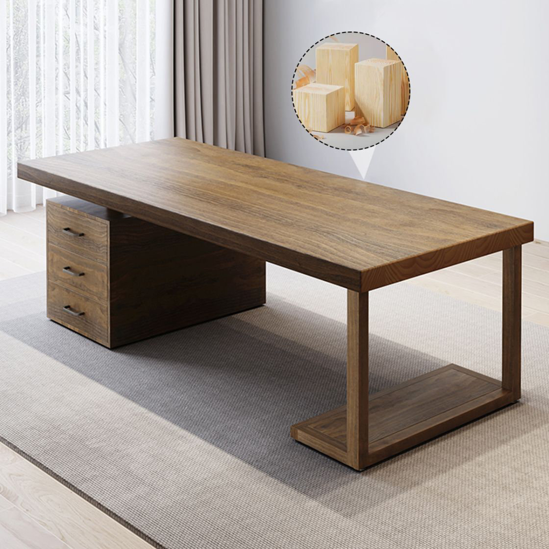 Furnire Lewi Light Nut-brown Rectangular Solid Wood desks | Wayfair
