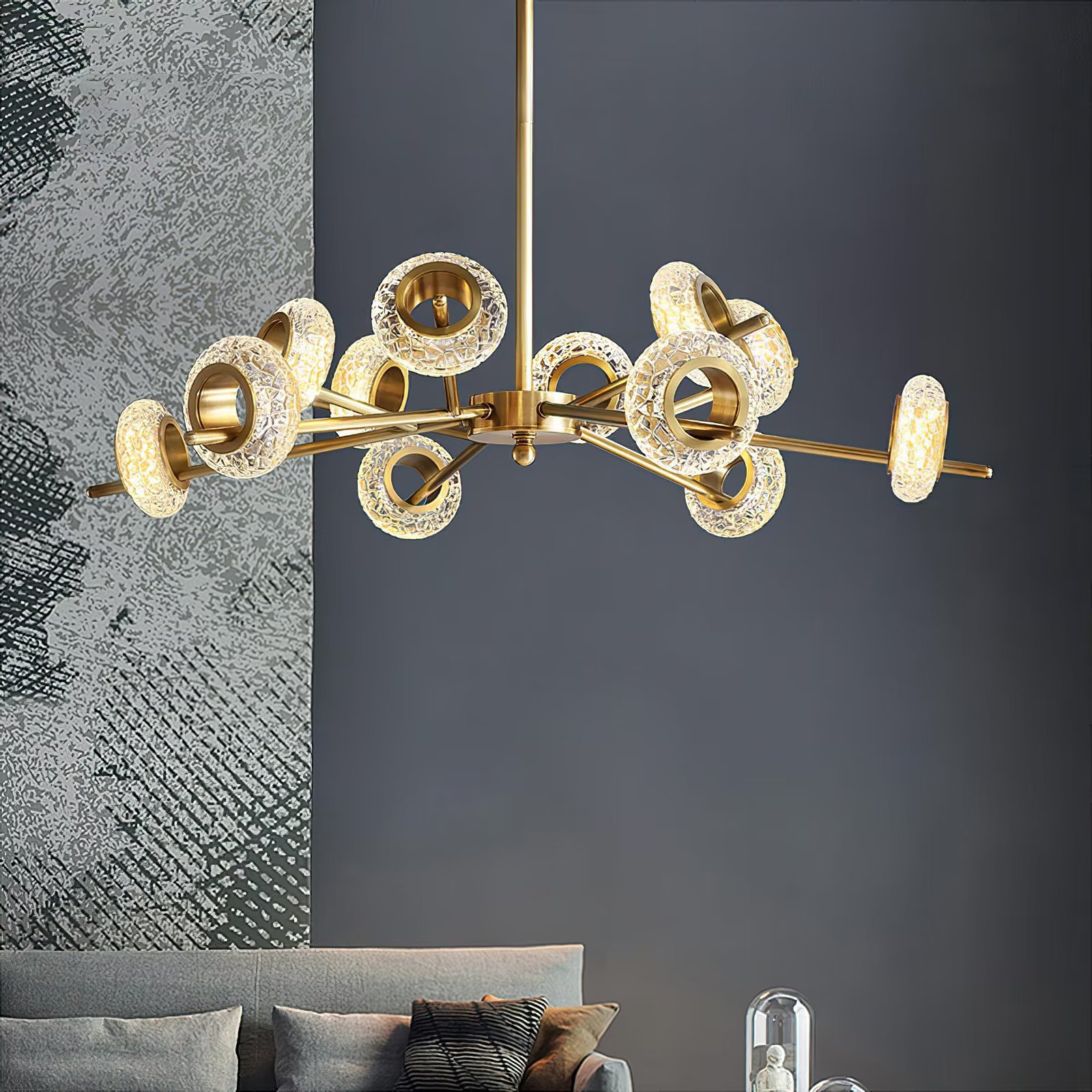 Mercer41 Joosep 34" 12-Lights Sputnik Sphere Chandelier with LED Light ...